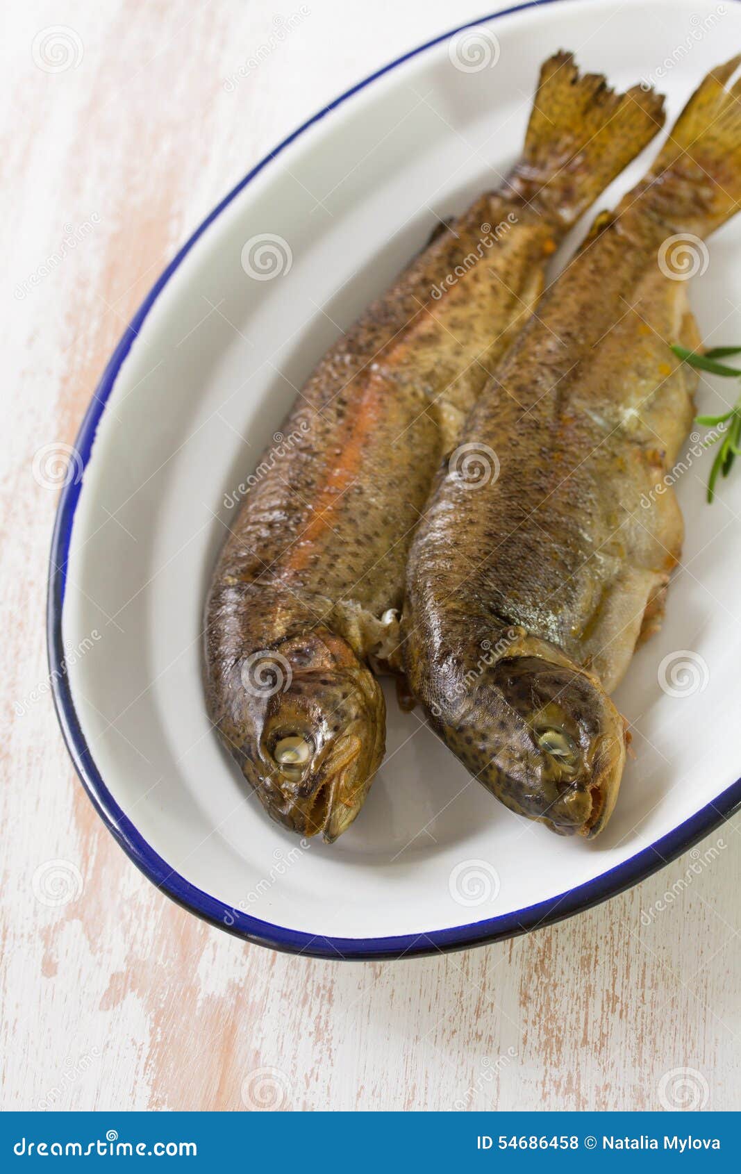 Smoked Fish on Dish on White Background Stock Photo - Image of fresh ...