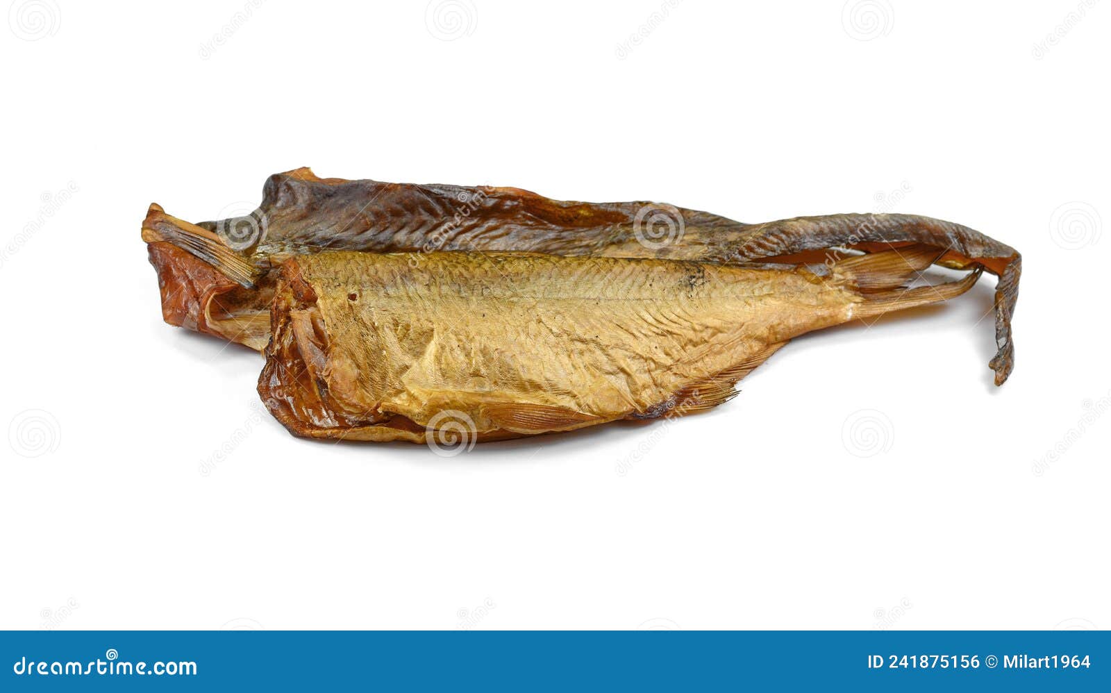Smoked Fish Isolated on White Background Stock Photo - Image of ...
