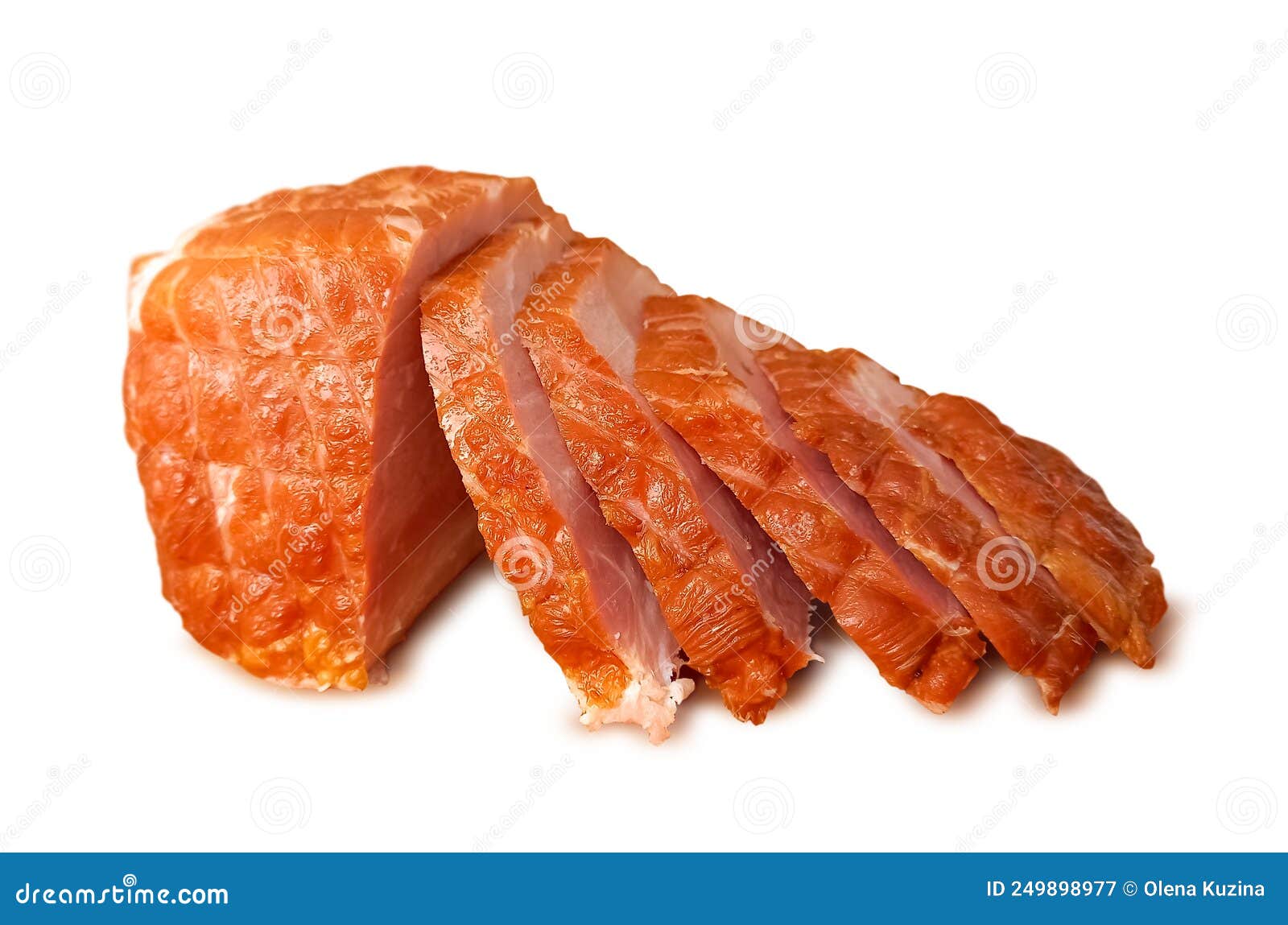 Smoked Gammon Slices Isolated on White Background Stock Image - Image ...