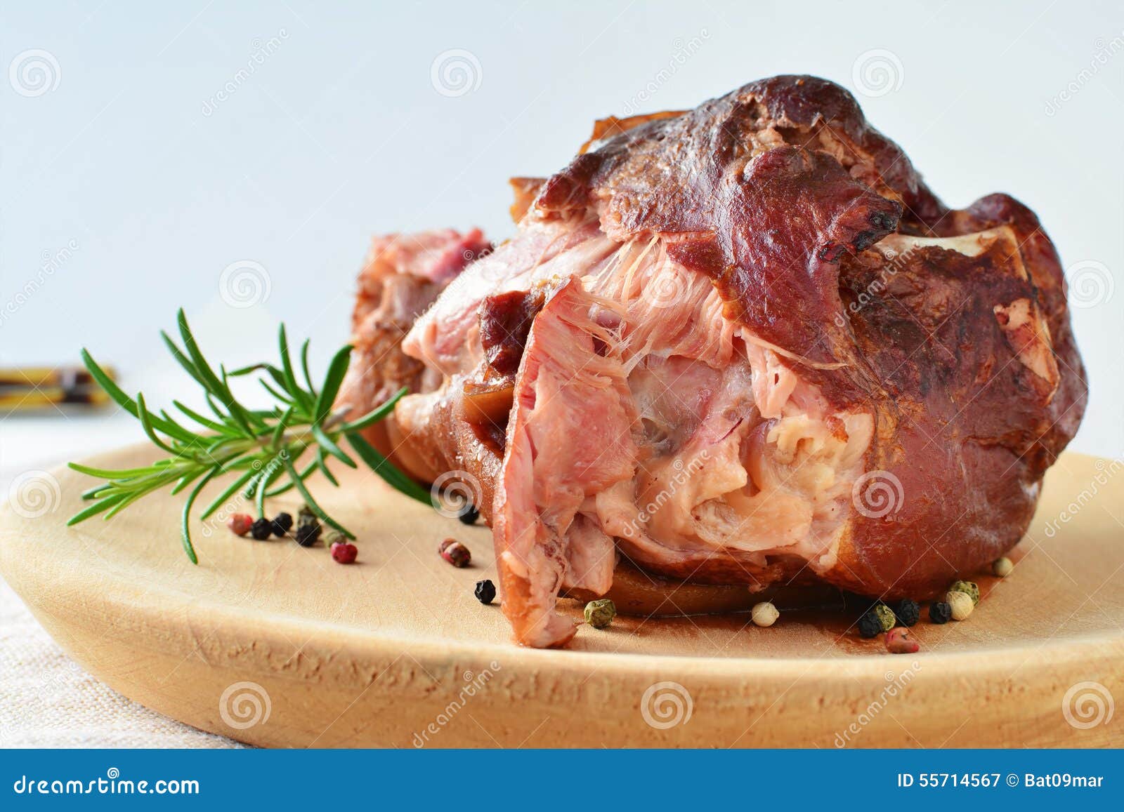 Smoked Ham Hock With Herbs Isolated Top View Stock Photography ...