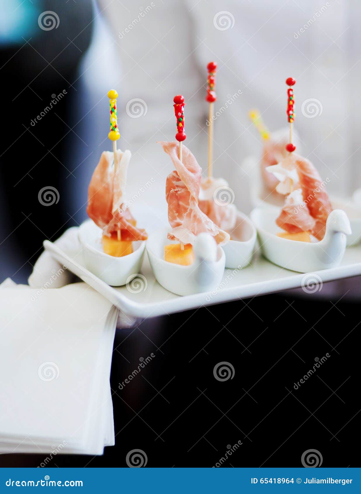 Smoked Ham and Melon Canapes Stock Photo - Image of smoked, appetizers ...