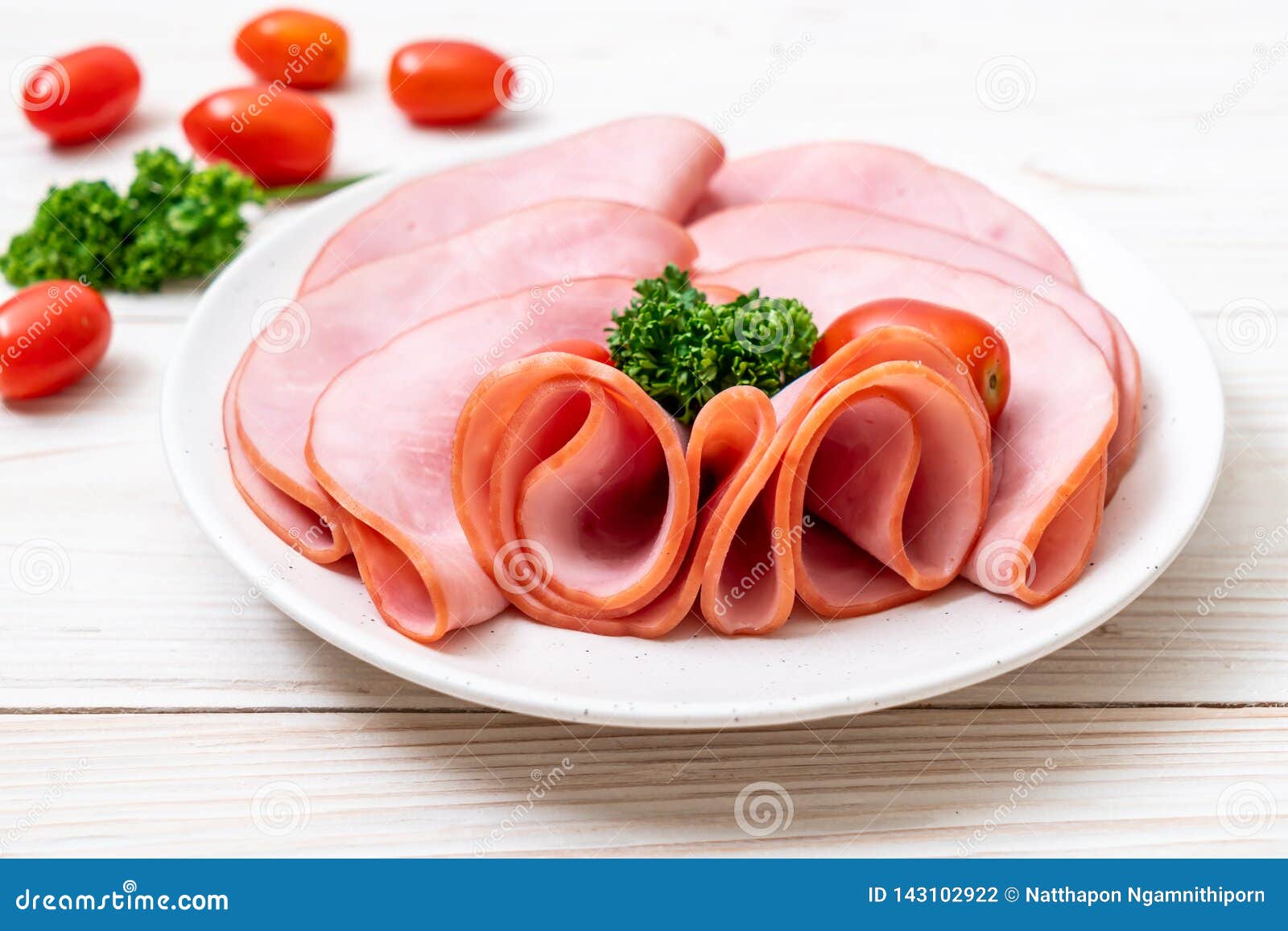 Smoked ham sliced stock photo. Image of smoked, healthy - 143102922