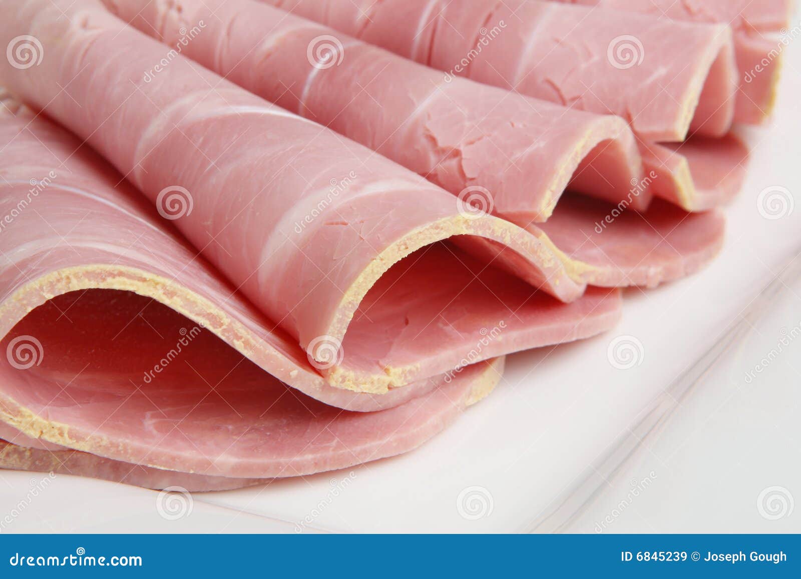 Smoked Ham Slices stock image. Image of slices, macro - 6845239