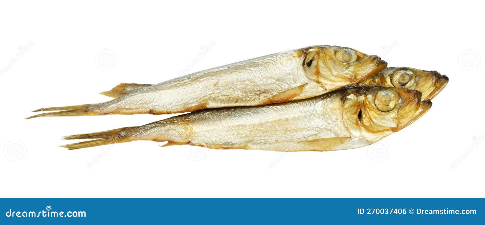 Smoked Herring of Golden Color on a White Background Stock Photo ...