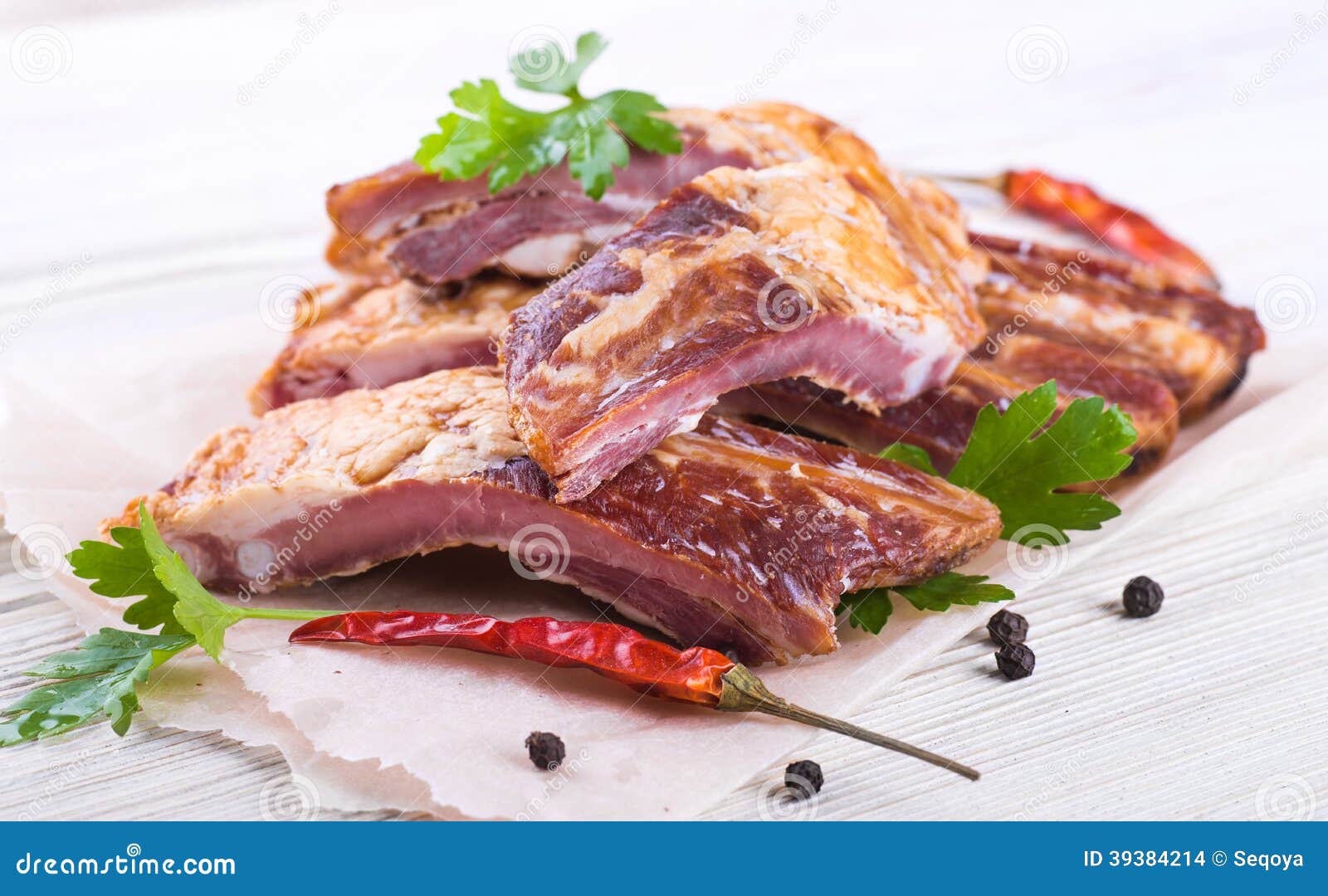 Smoked lamb ribs stock photo. Image of diet, smoky, dinner - 39384214