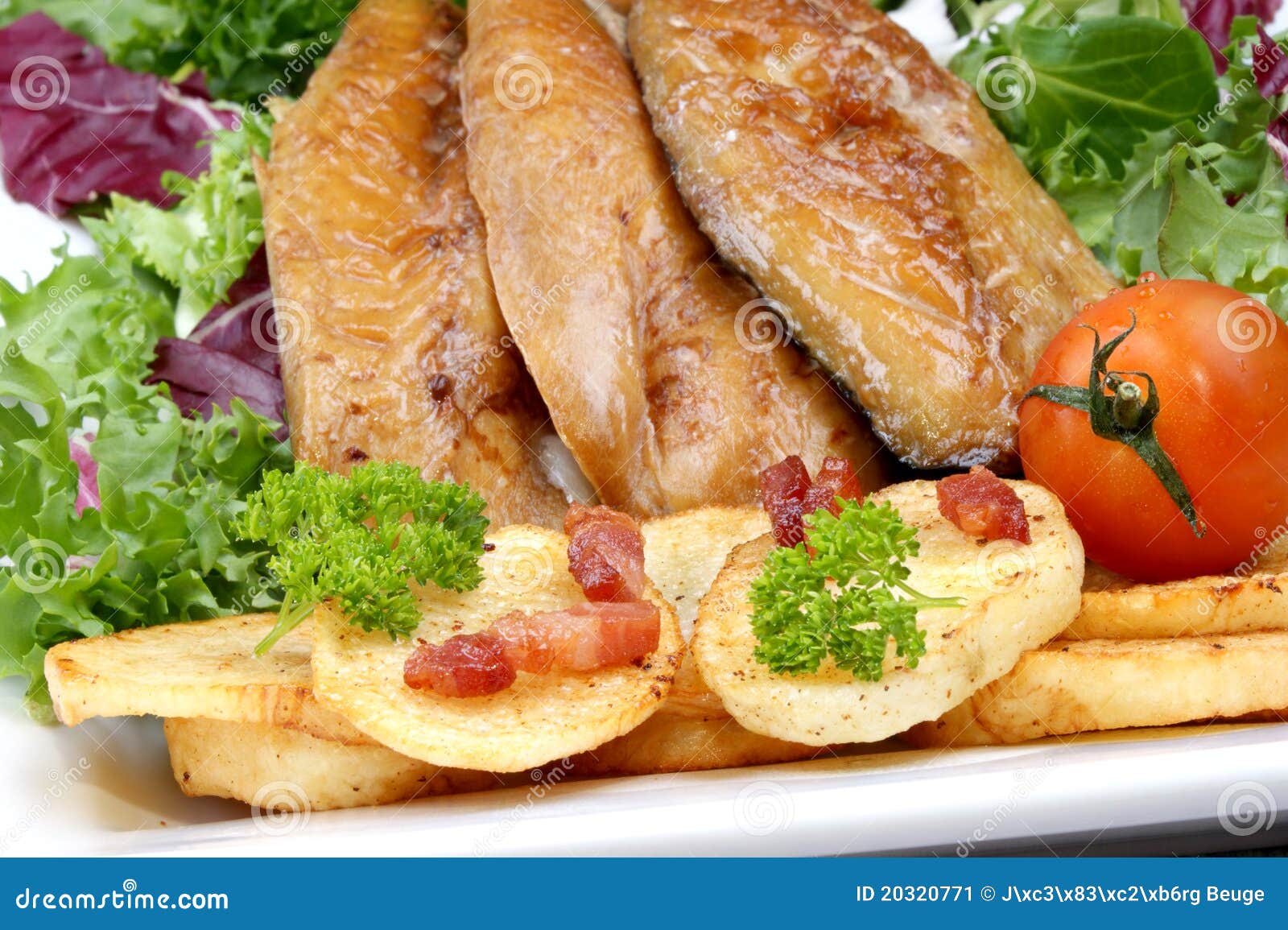 Smoked mackerel fillets stock image. Image of garnish - 20320771