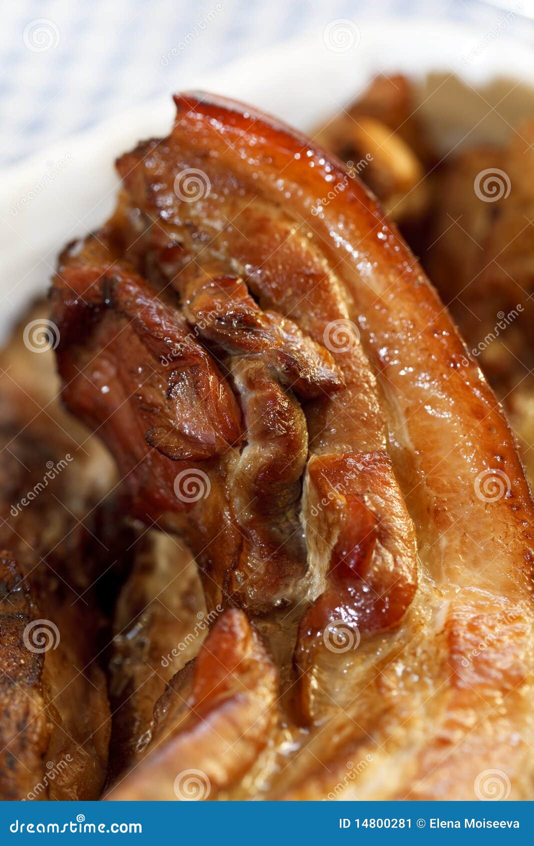 Smoked Marinated Pork Meat with Fat Stock Image - Image of cooked ...
