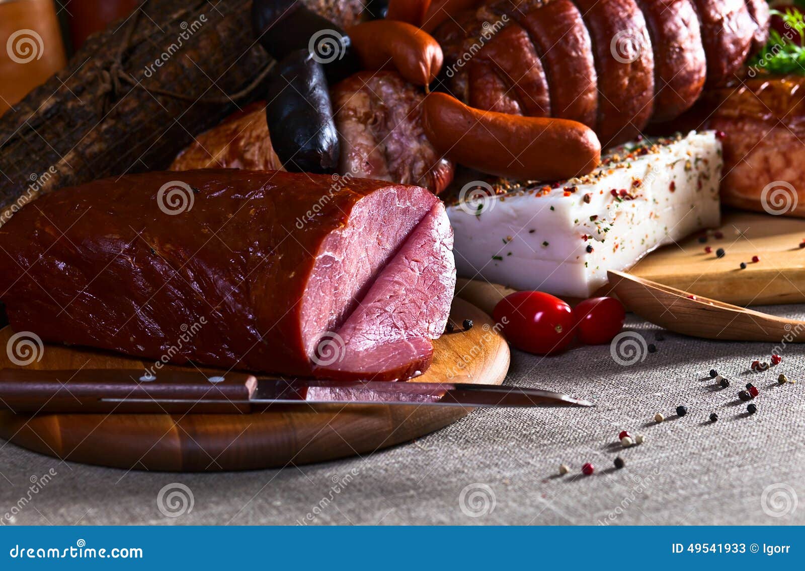 Smoked meat stock image. Image of feat, wood, healthy - 49541933