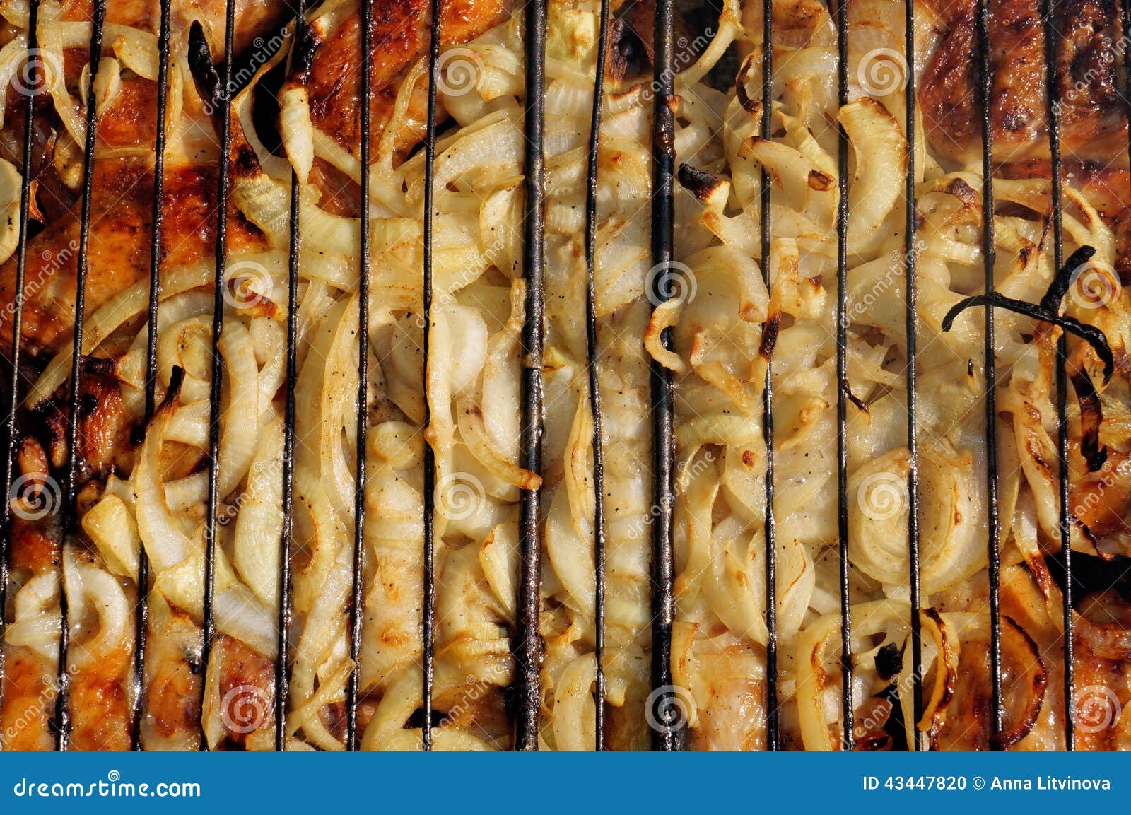 Smoked Onion Rings on the Grill Stock Photo - Image of lattice ...