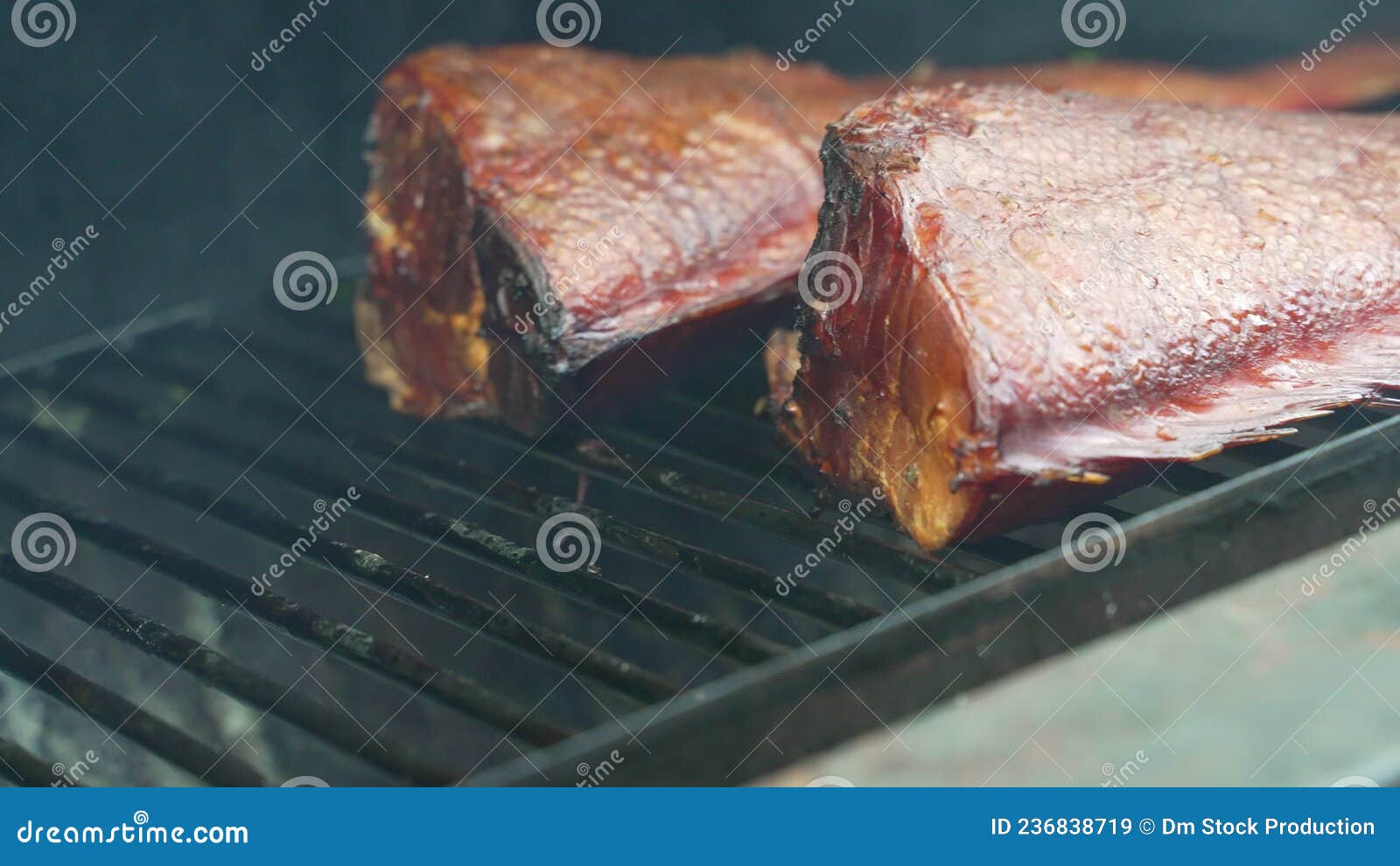 Smoked perch fish stock video. Video of grate, fish - 236838719