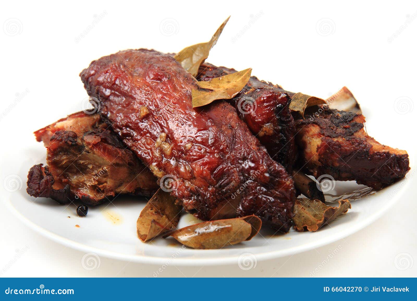 Smoked pig ribs stock photo. Image of barbeque, honey - 66042270