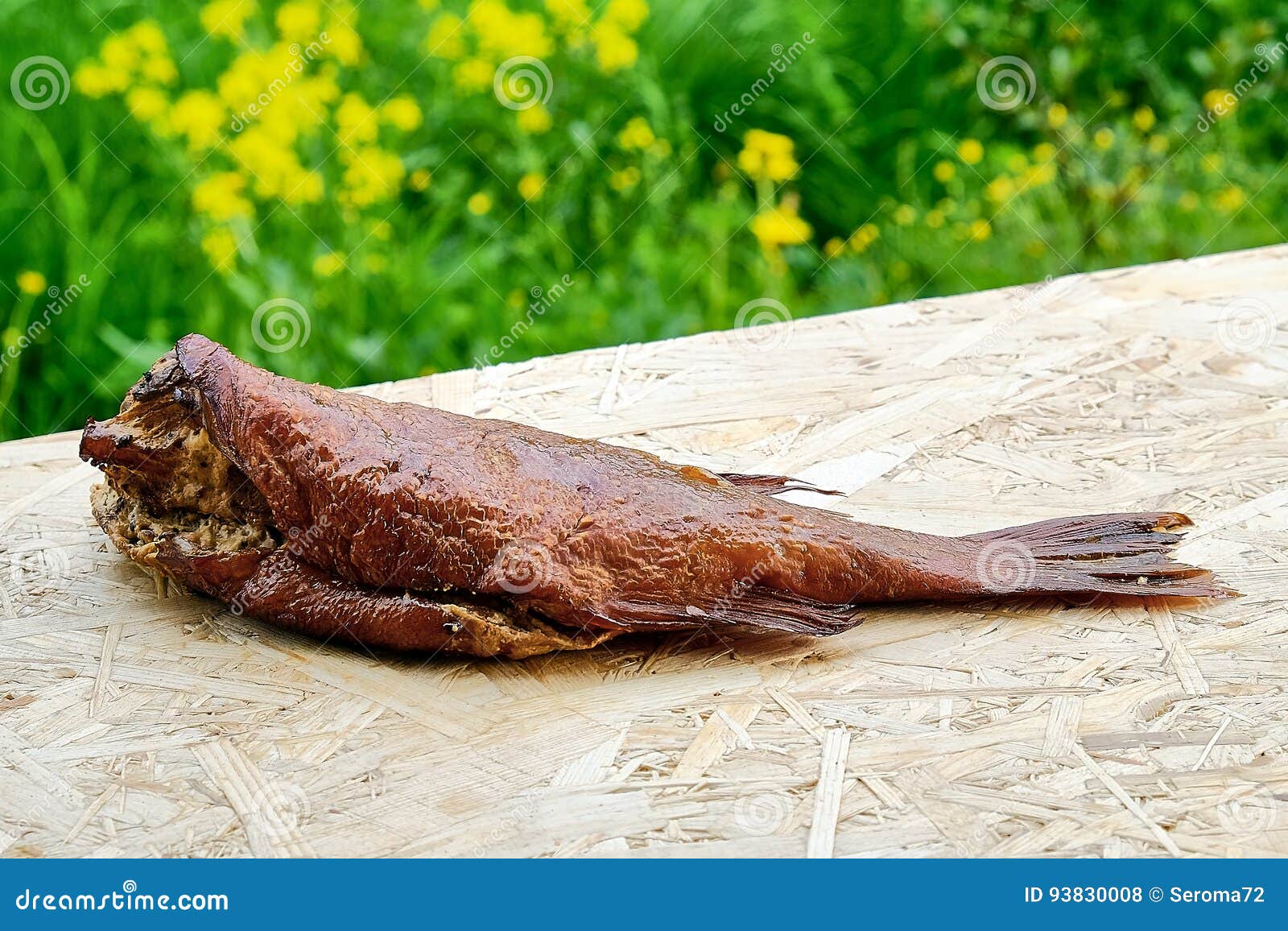 Smoked pike on the Board stock photo. Image of sale, pike - 93830008