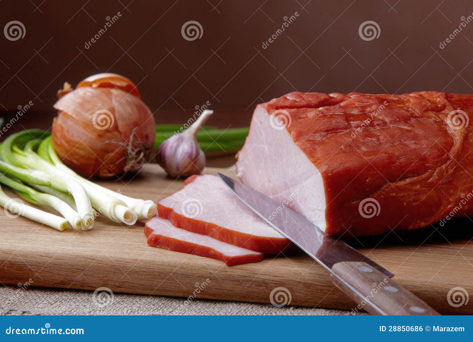 Smoked pork fillet stock photo. Image of delicious, product - 28850686