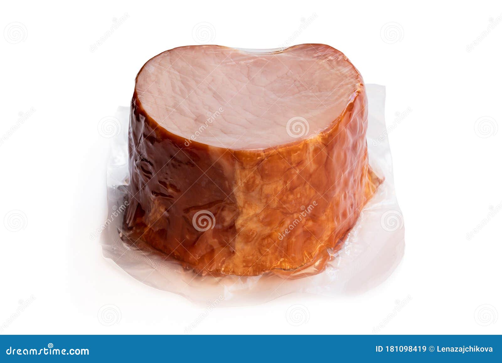 Smoked Pork Loin in Vacuum Plastic Pack Isolated on White Stock Image ...