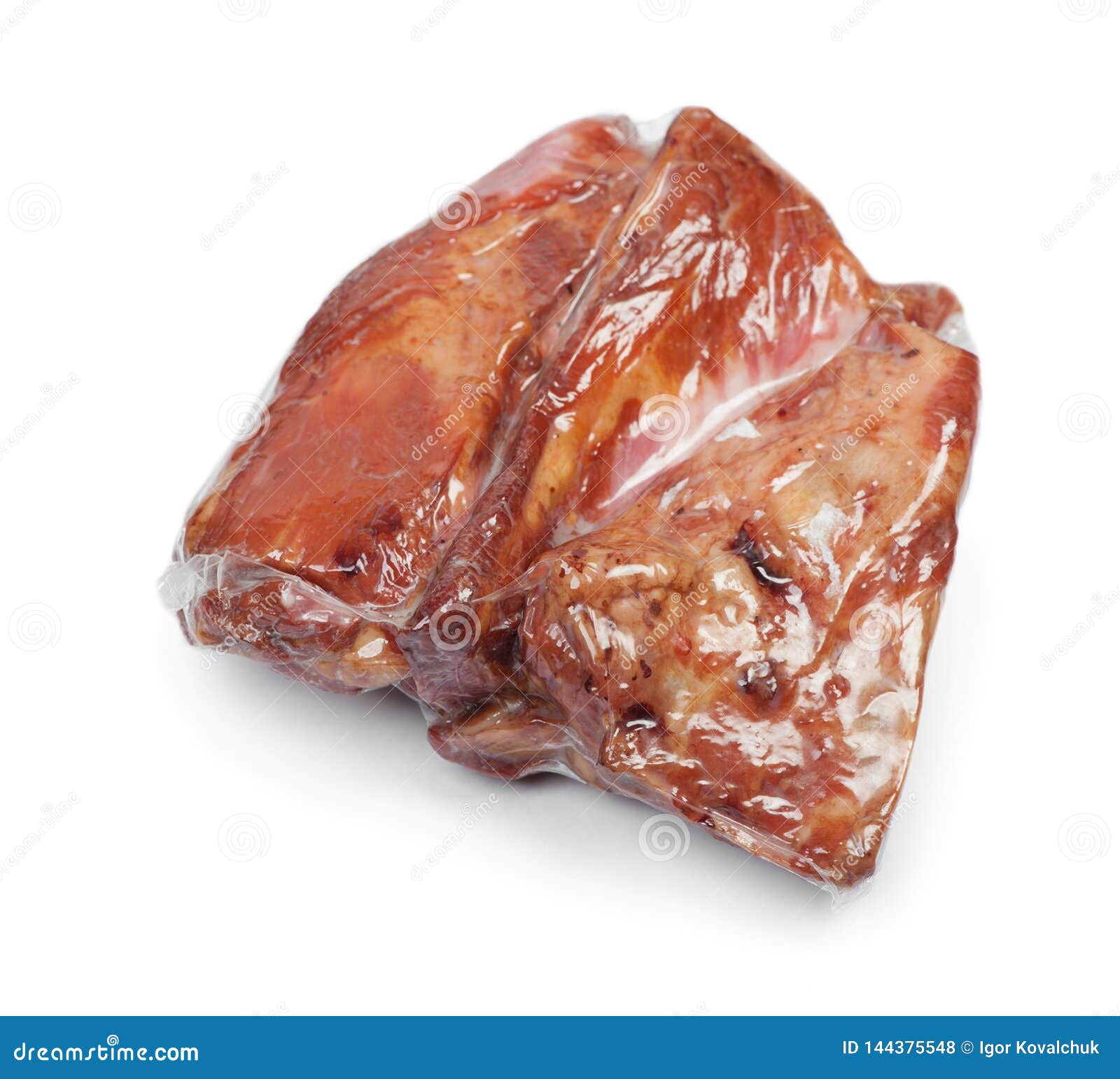 Smoked Pork Meat in Vacuum Package Stock Photo - Image of delicious ...