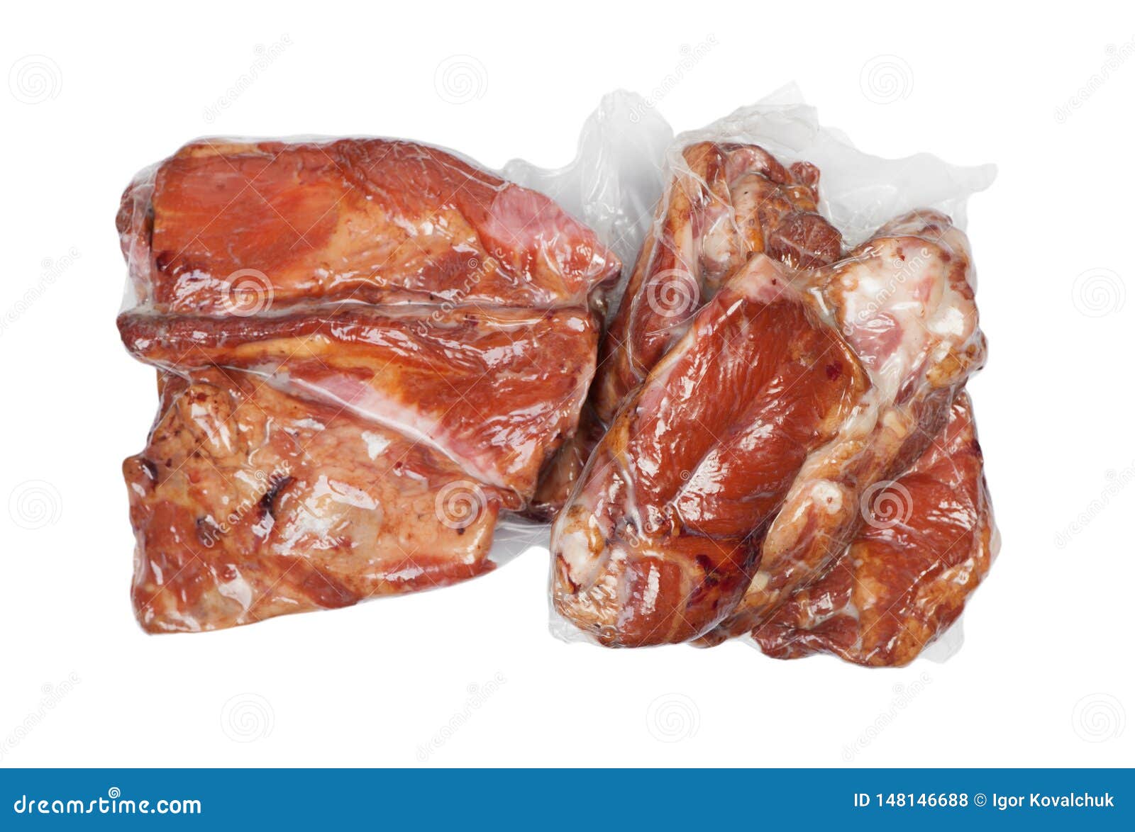 Smoked Pork Meat in Vacuum Package Stock Photo - Image of background ...