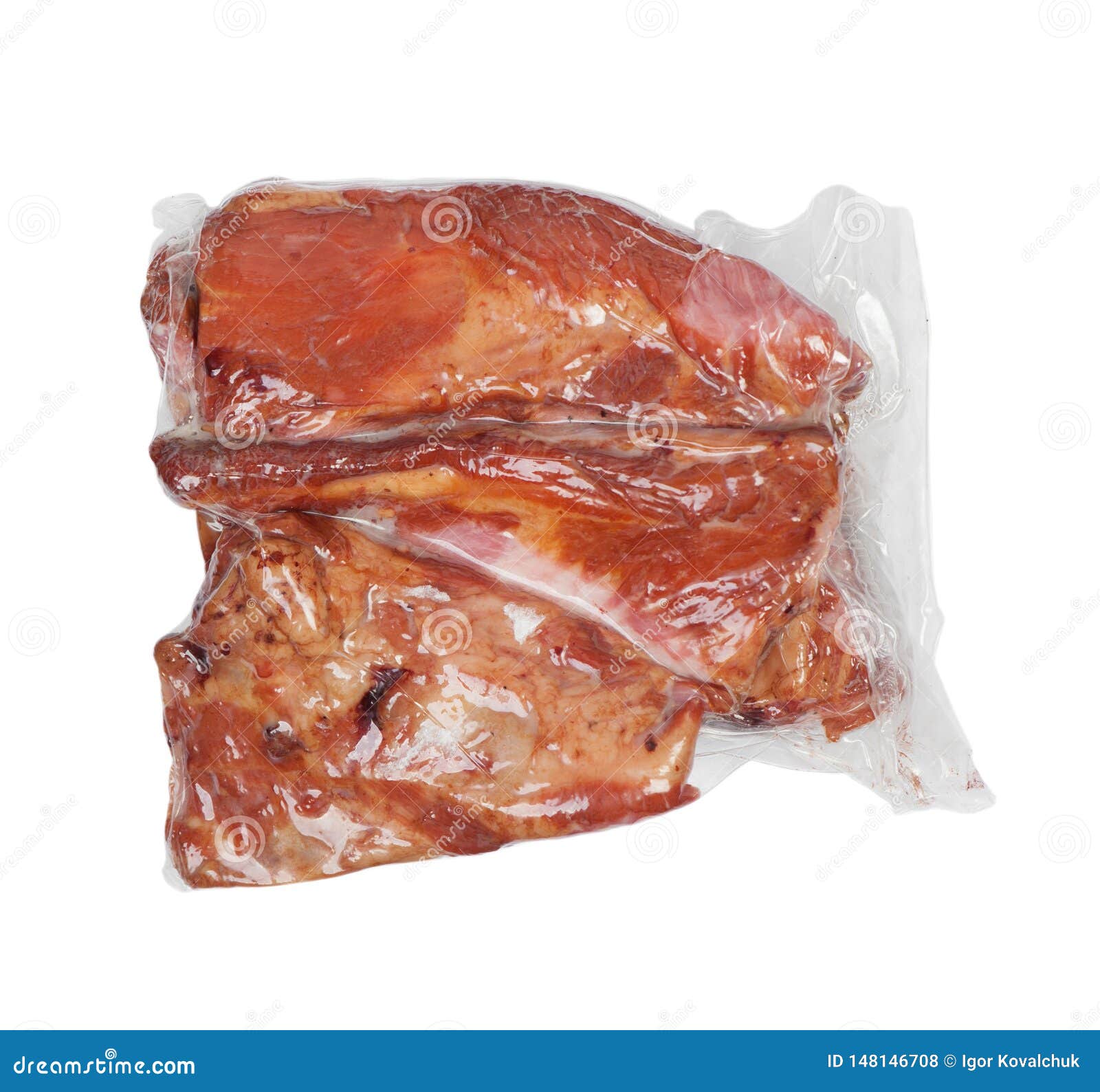 Smoked Pork Meat in Vacuum Package Stock Photo - Image of meal ...