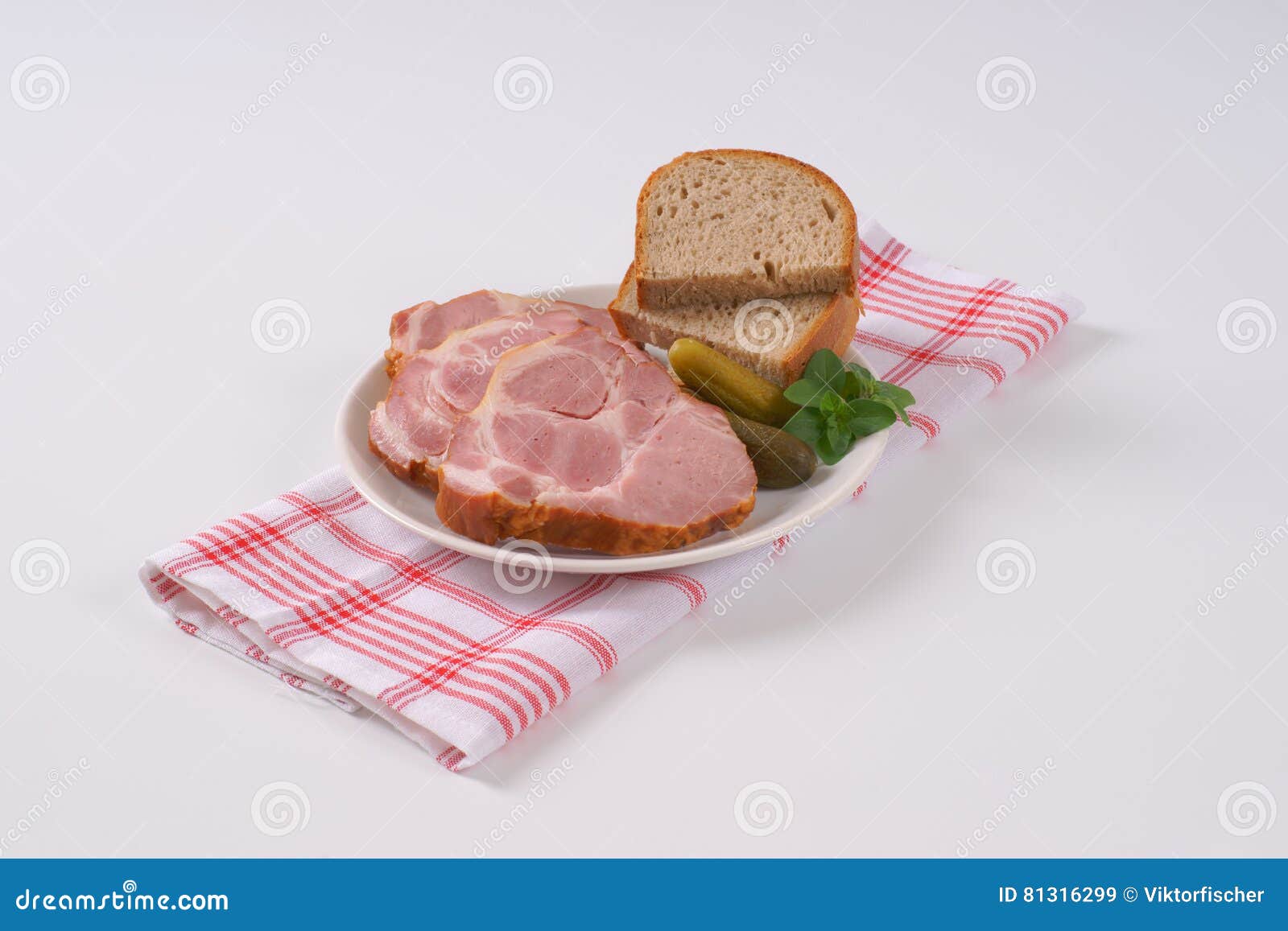 Smoked Pork Neck with Bread Stock Image - Image of sour, piece: 81316299