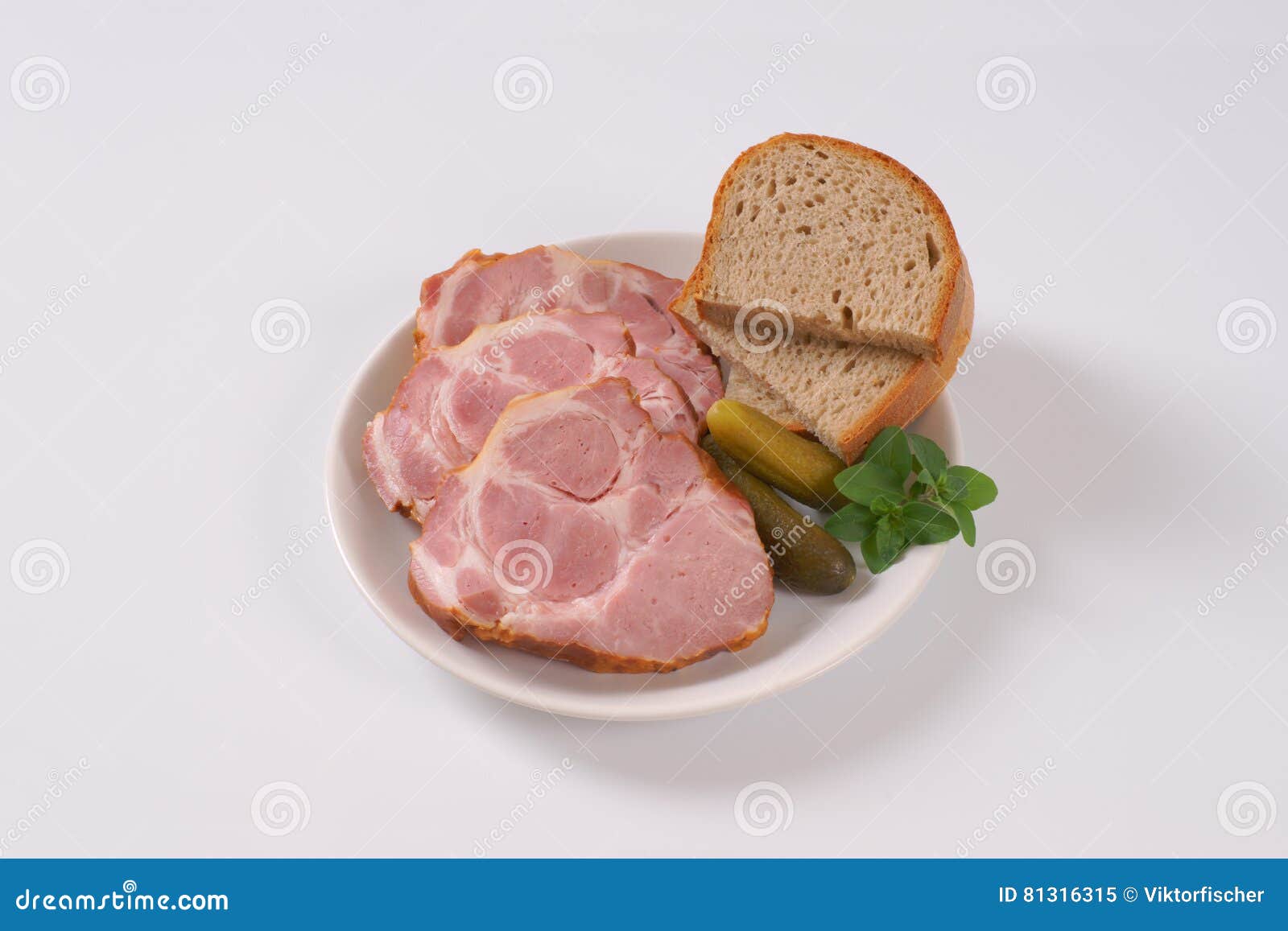 Smoked Pork Neck with Bread Stock Image - Image of food, fresh: 81316315