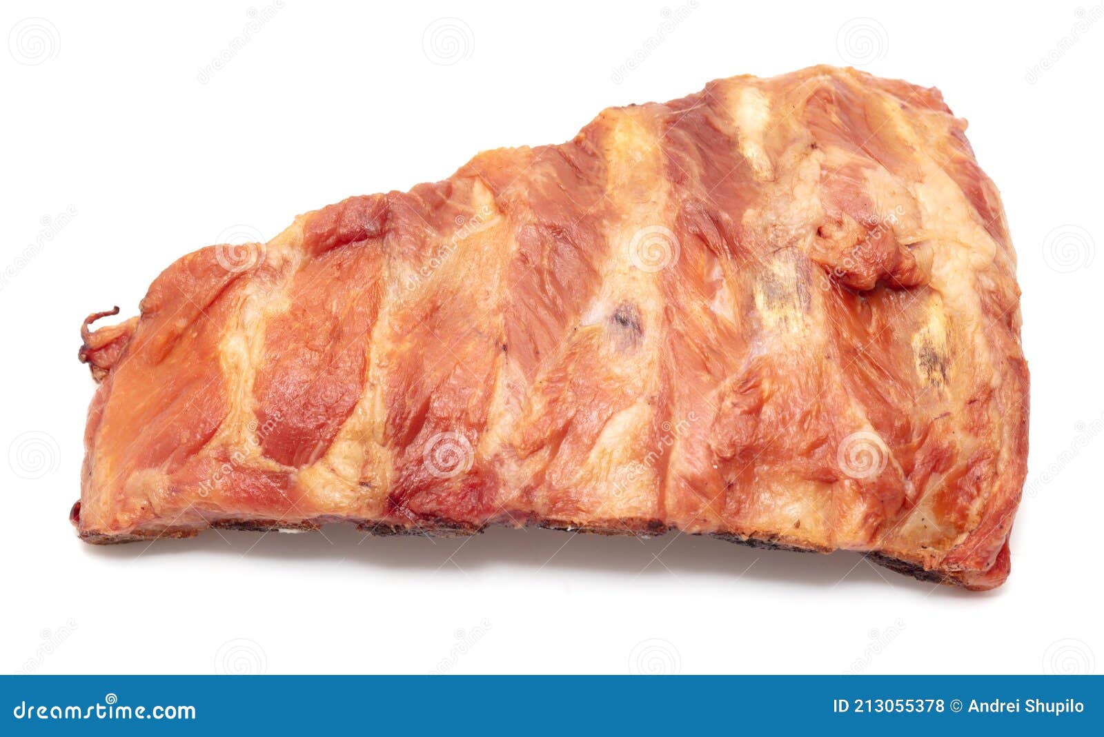 Smoked Pork Ribs Isolated on White Background Stock Photo - Image of ...