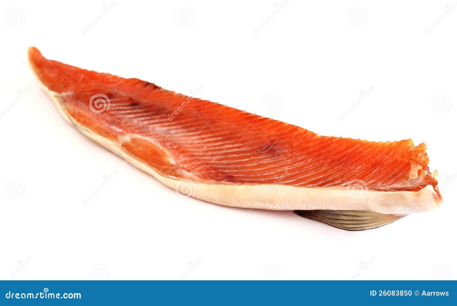 Smoked Red Fish Fillet Over White Stock Photo - Image of rout ...