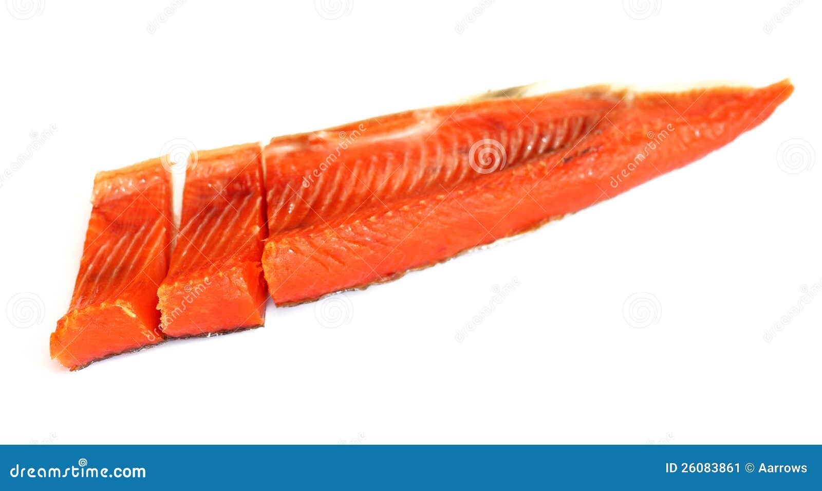 Smoked Red Fish Fillet Over White Stock Image - Image of delicatessen ...