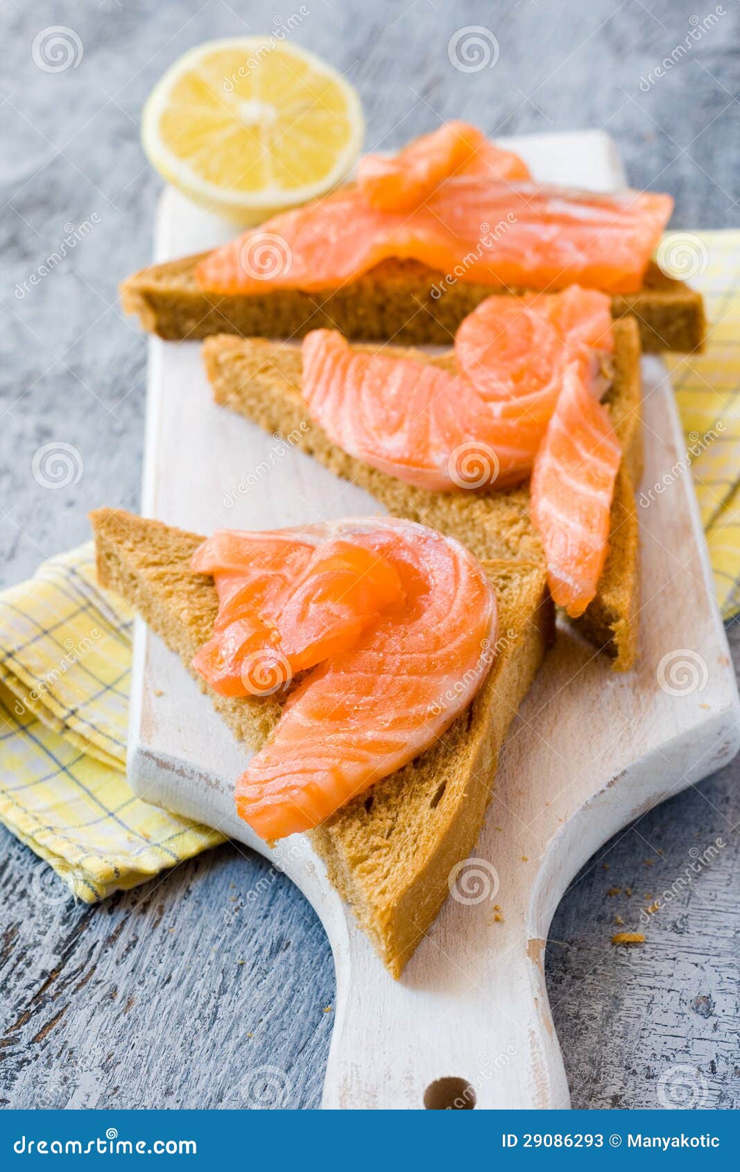Smoked Salmon on Brown Bread Stock Image - Image of brown, toast: 29086293