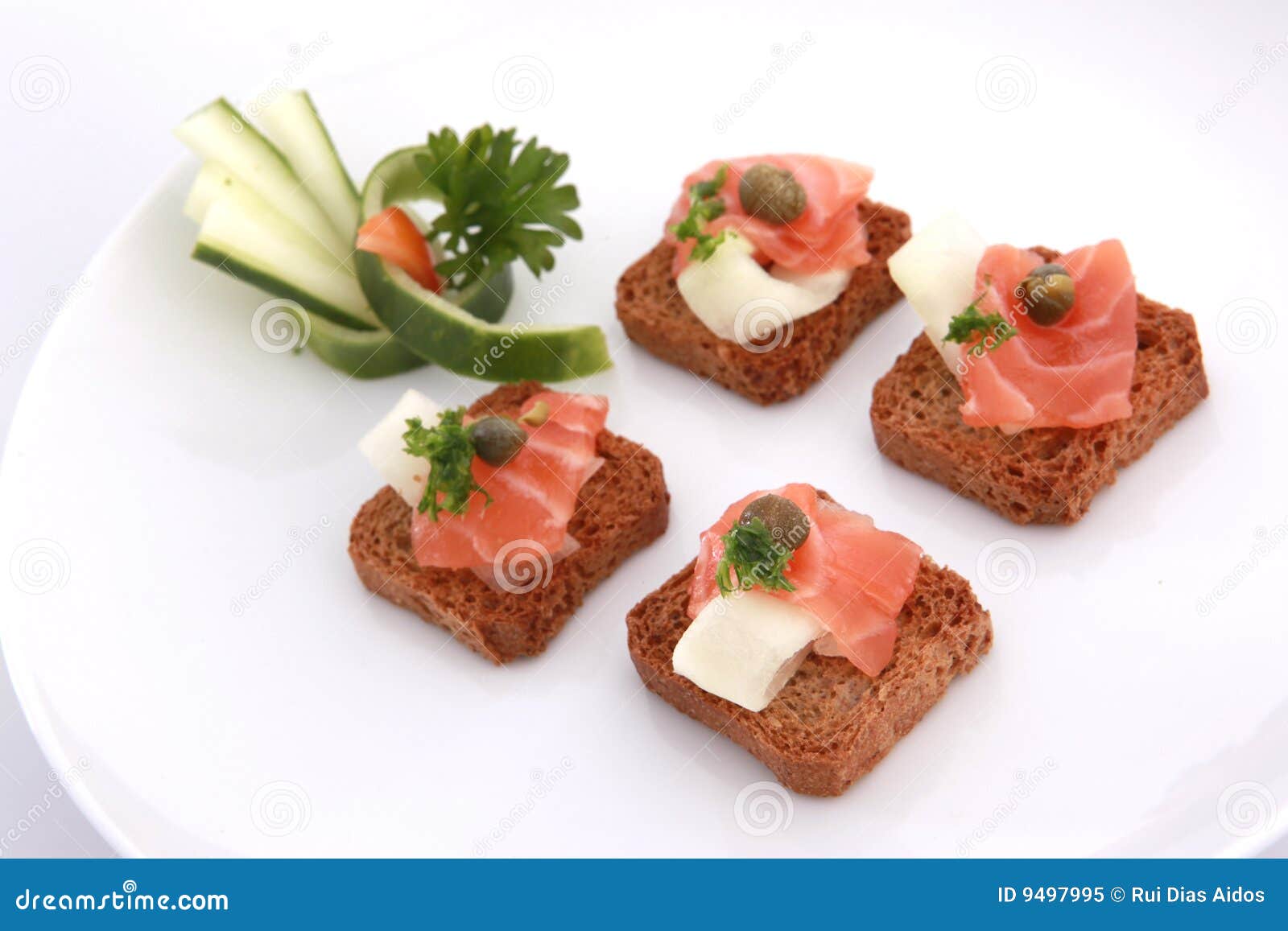 Smoked salmon crackers stock image. Image of filet, party - 9497995