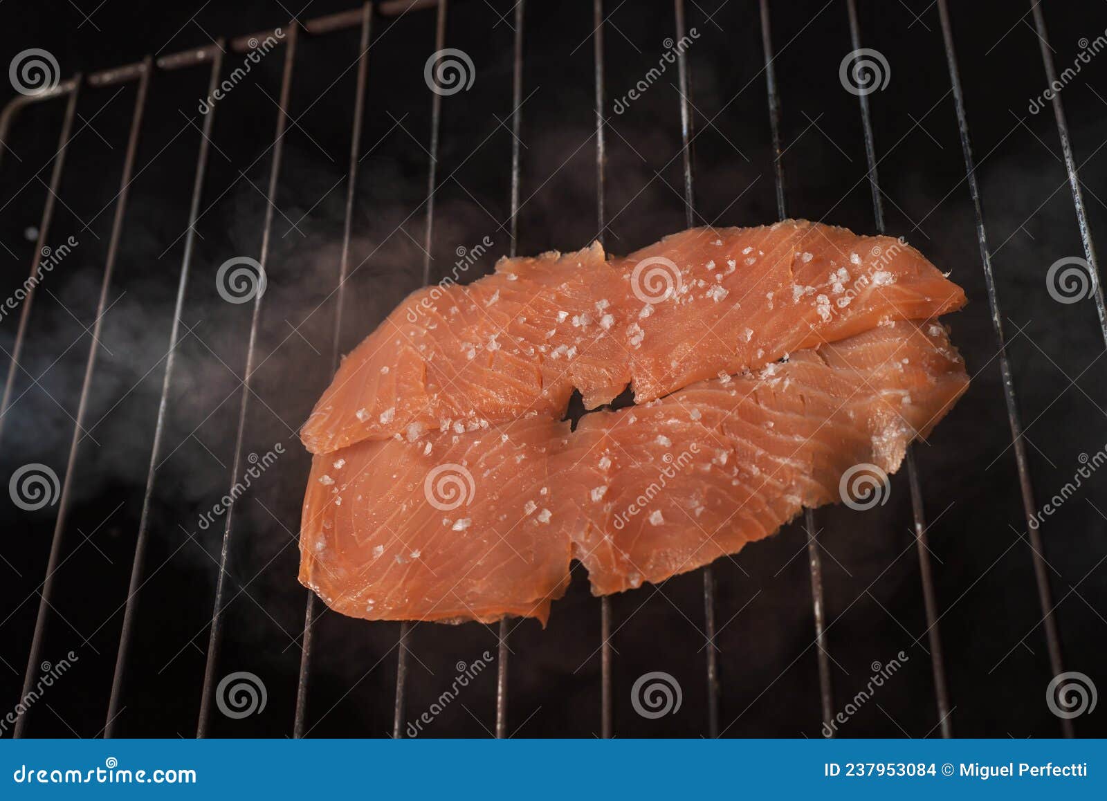 Smoked salmon fillets stock photo. Image of grill, meal - 237953084