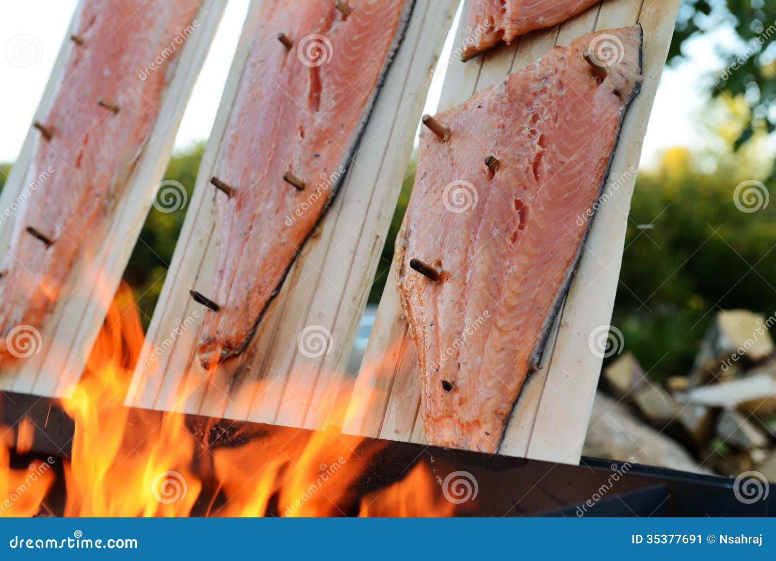 Smoked salmon stock image. Image of healthy, food, kitchen - 35377691