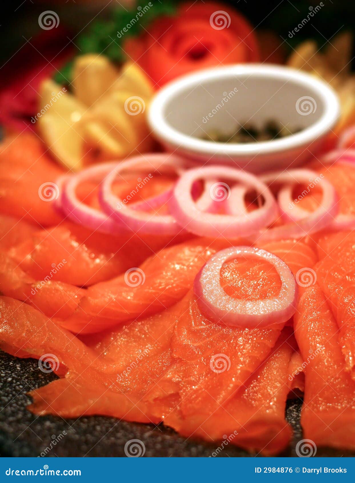 Smoked Salmon Platter stock photo. Image of party, capers - 2984876