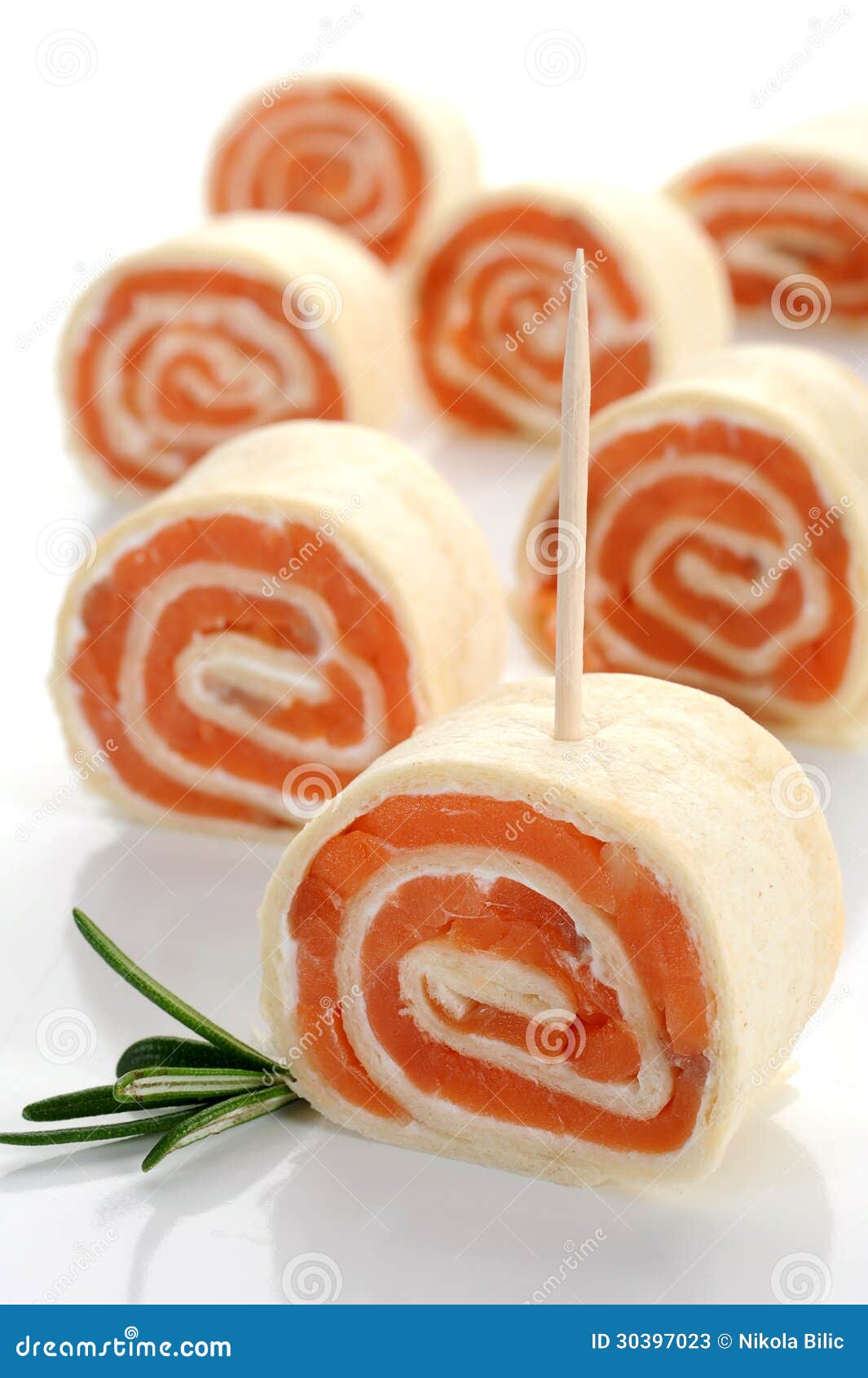 Smoked Salmon Rolls stock image. Image of fish, smoked - 30397023
