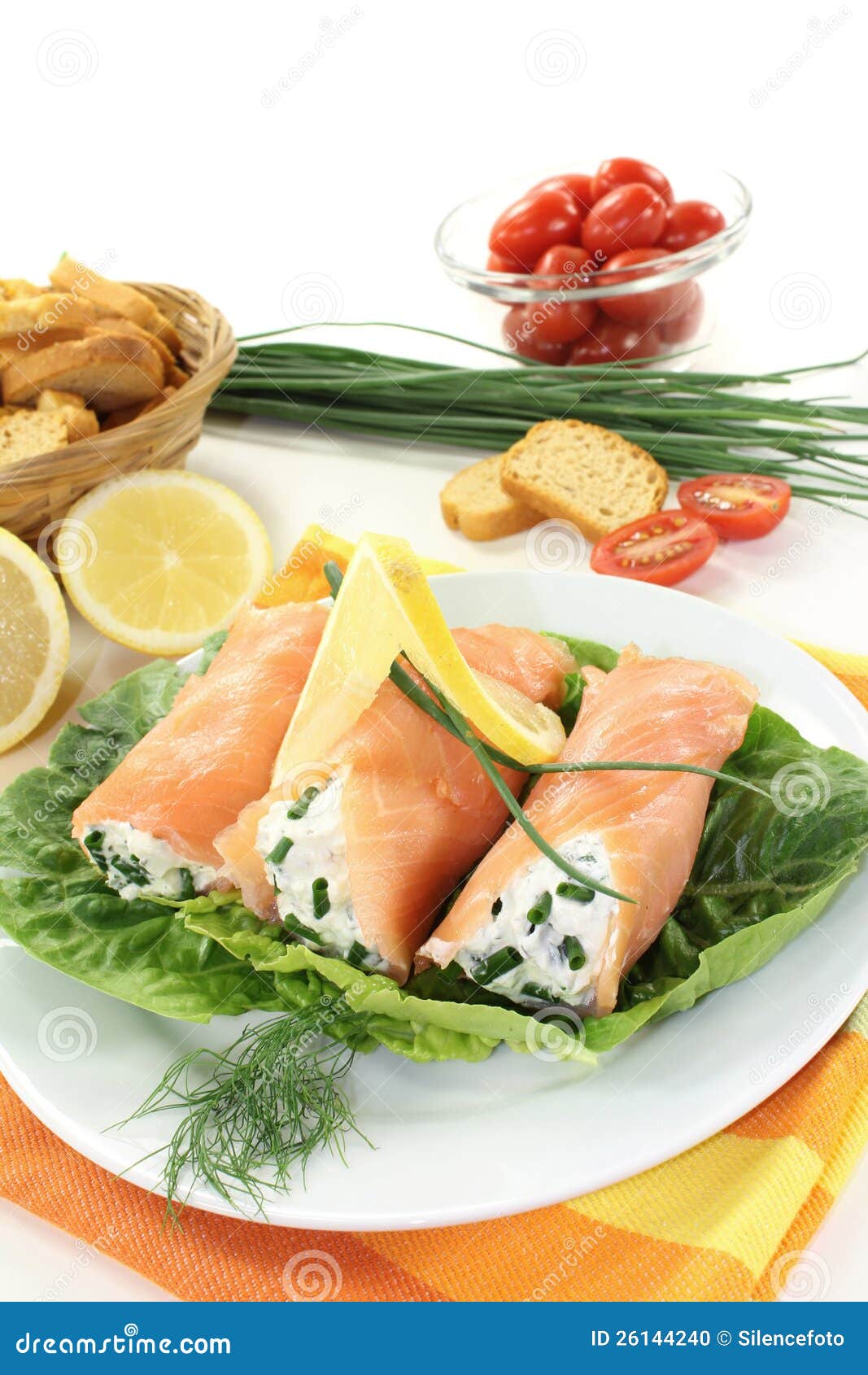 Smoked salmon roulade stock photo. Image of bruschetta - 26144240