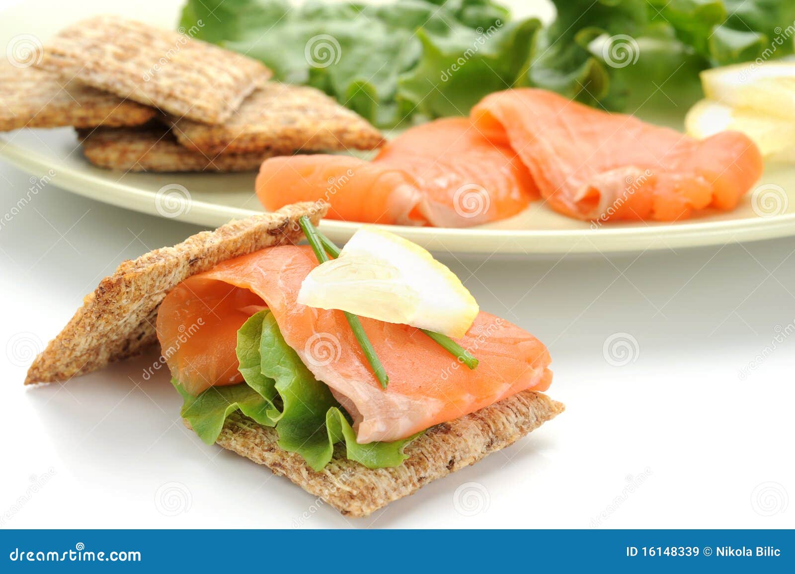 Smoked Salmon Snack stock image. Image of dinner, slice - 16148339