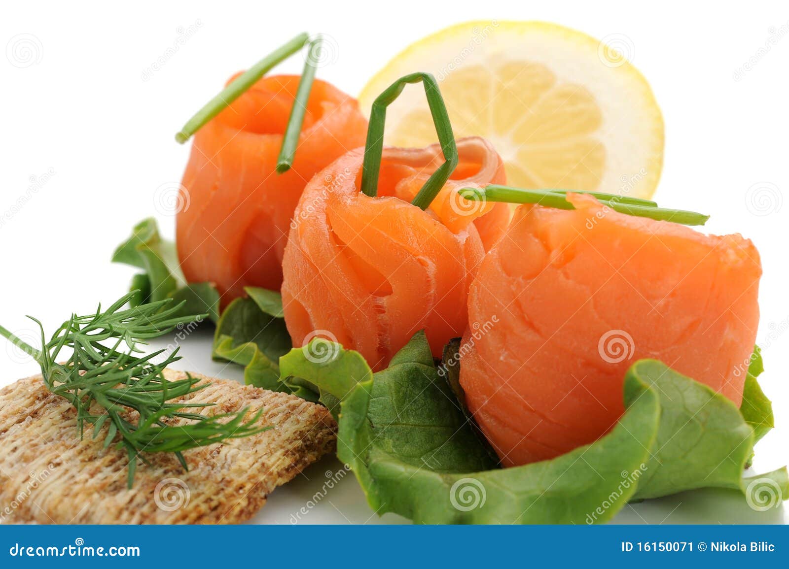 Smoked Salmon Snacks stock image. Image of slice, herb - 16150071