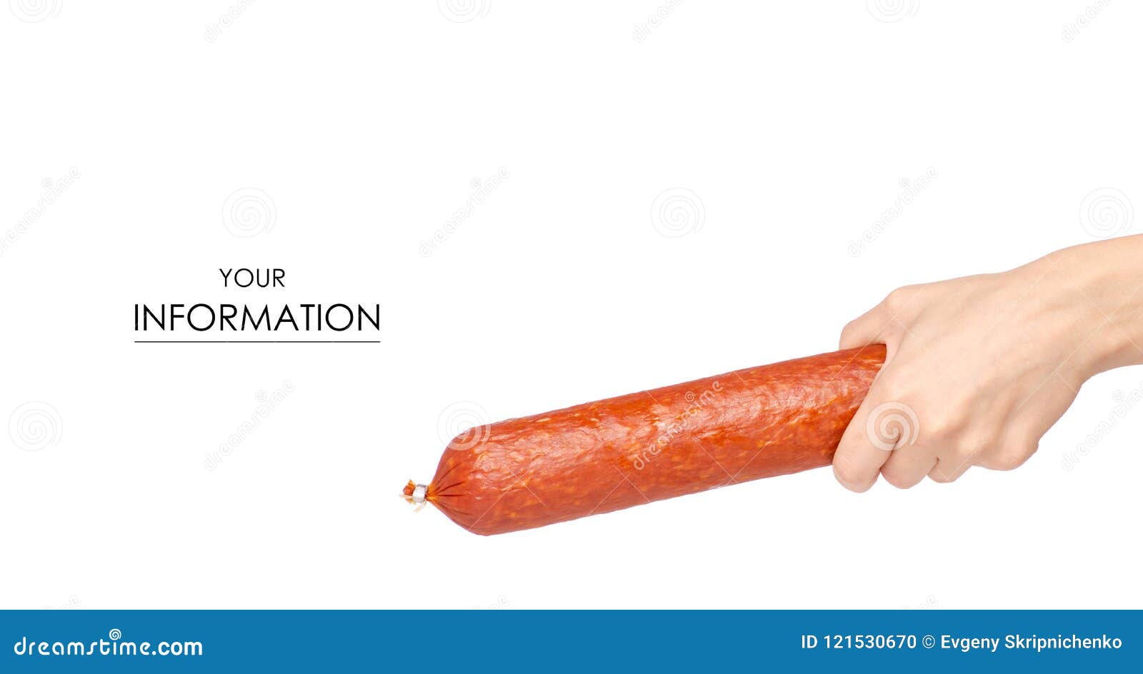 A Smoked Sausage in Hand Pattern Stock Photo - Image of breakfast ...