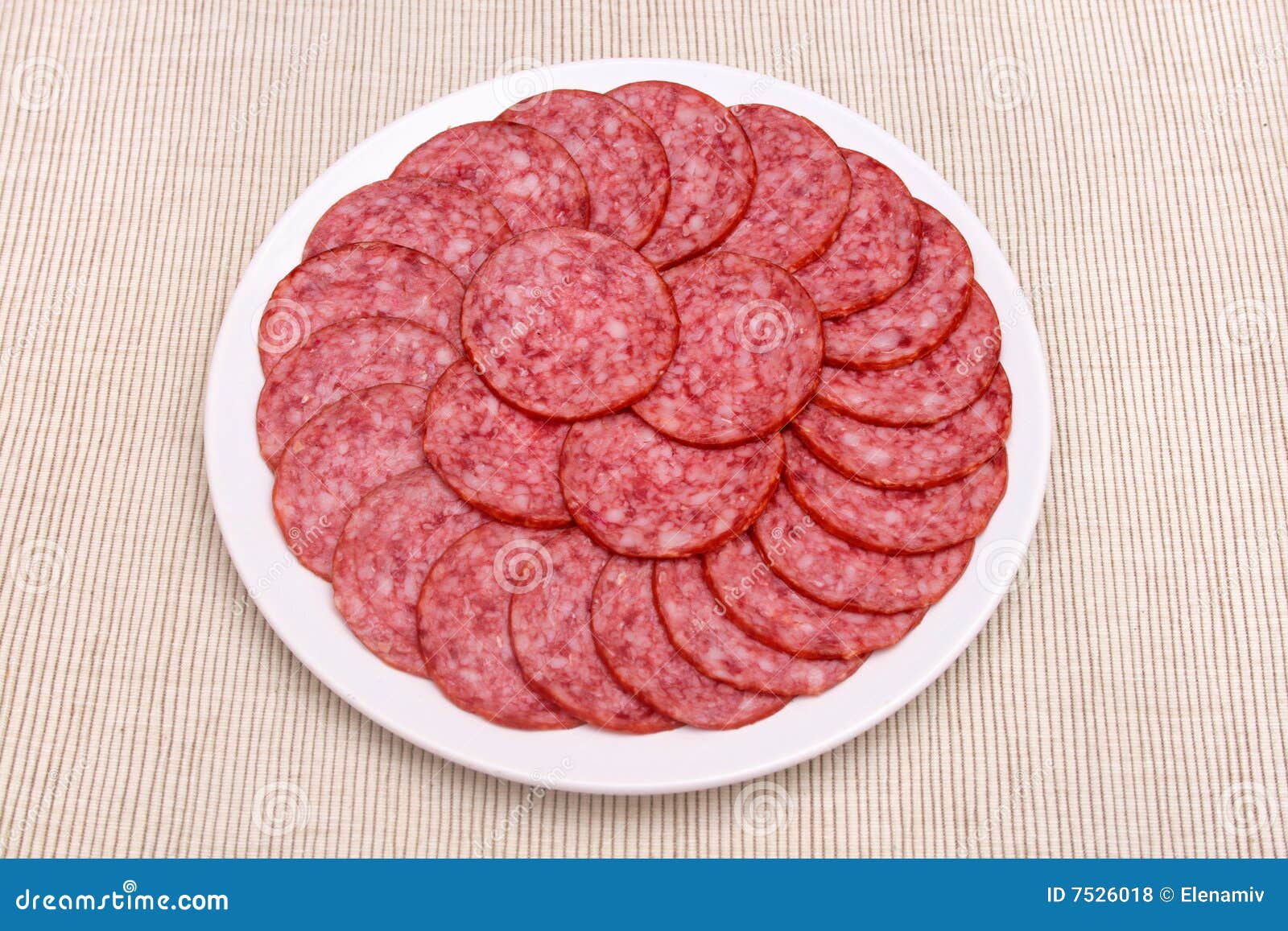 Smoked Sausage on the Plate. Stock Photo - Image of dish, dinner: 7526018