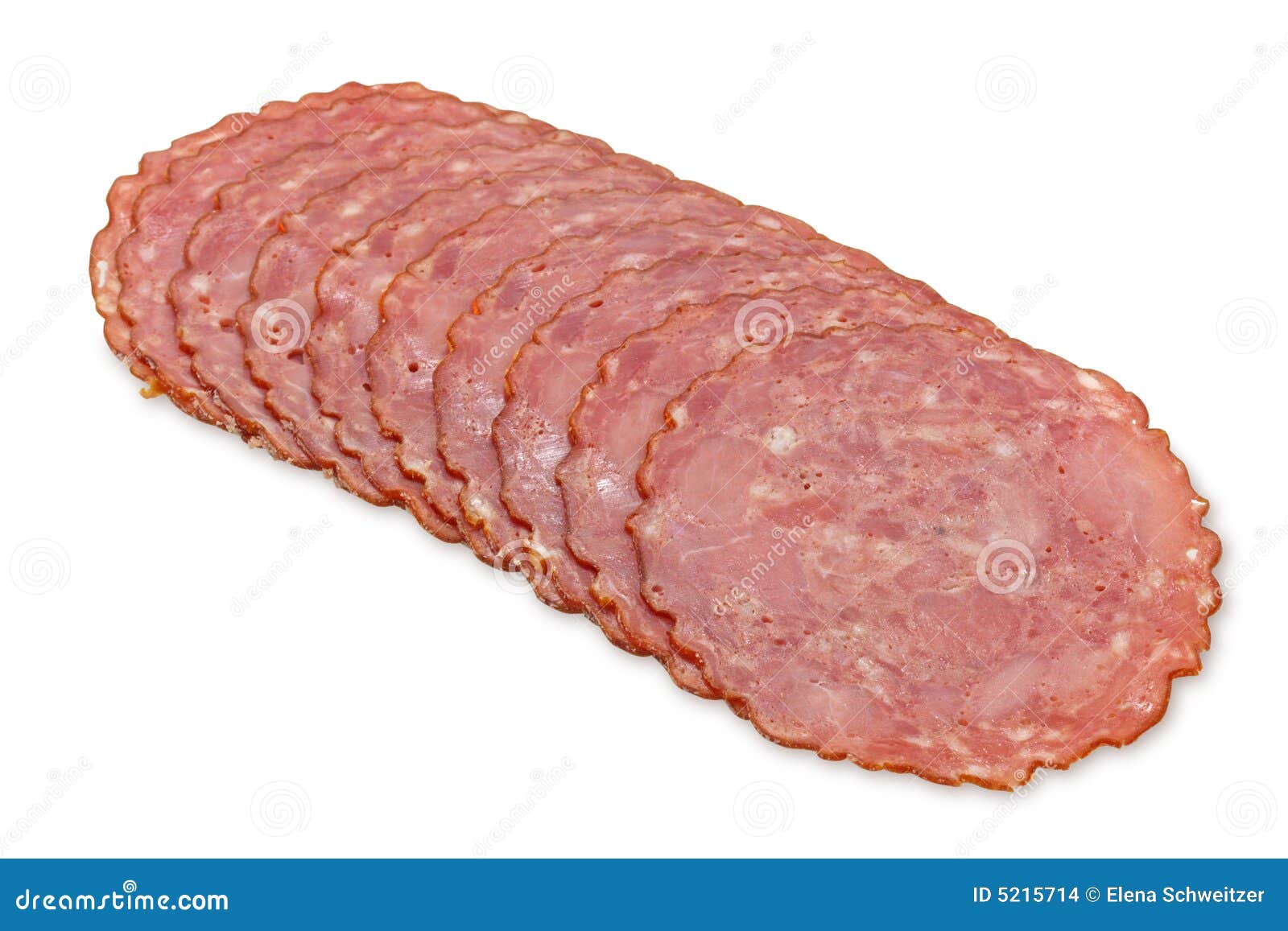 Smoked sausage slice stock photo. Image of beef, slice - 5215714
