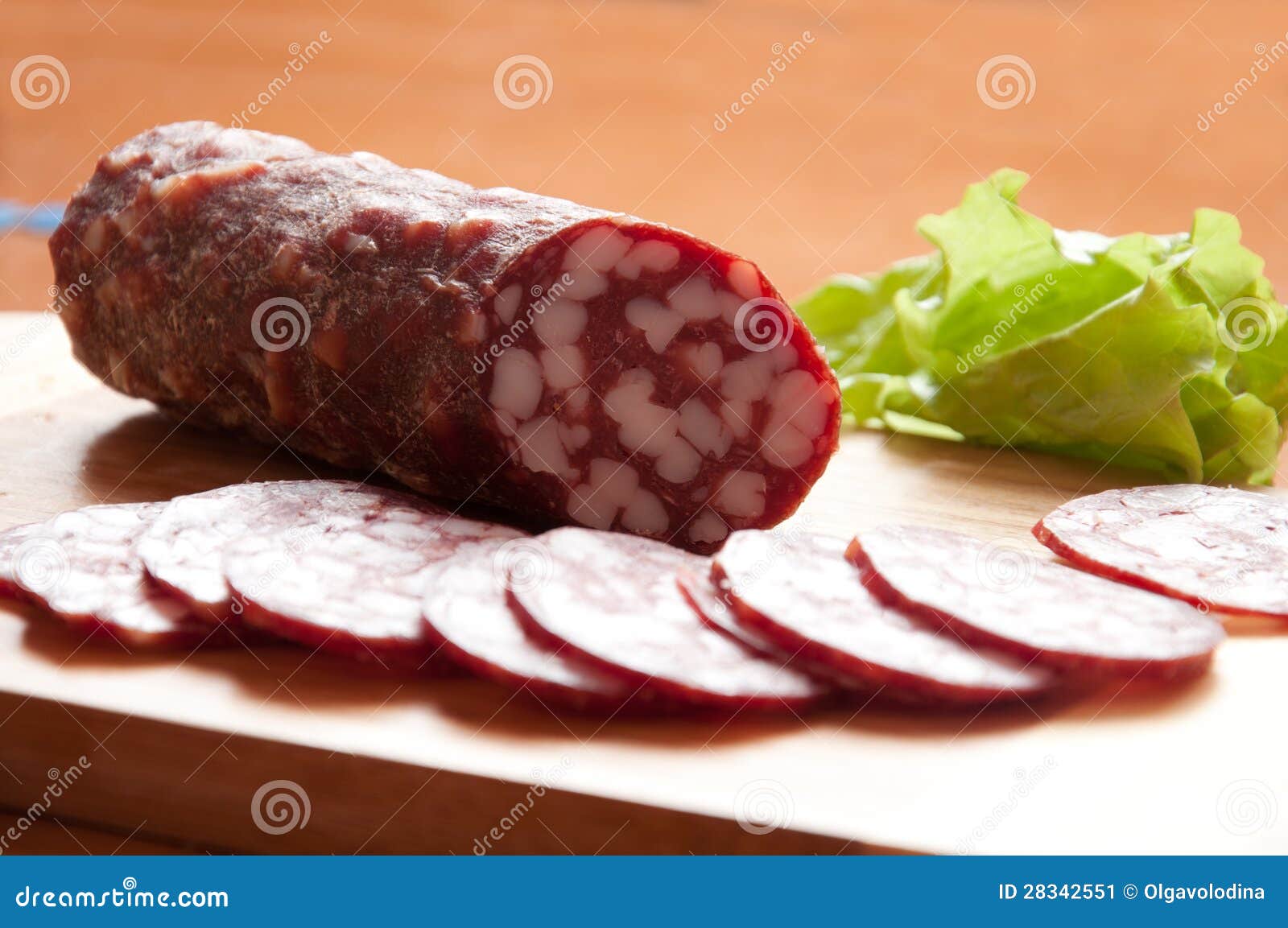 Smoked sausage, sliced stock image. Image of delicious - 28342551