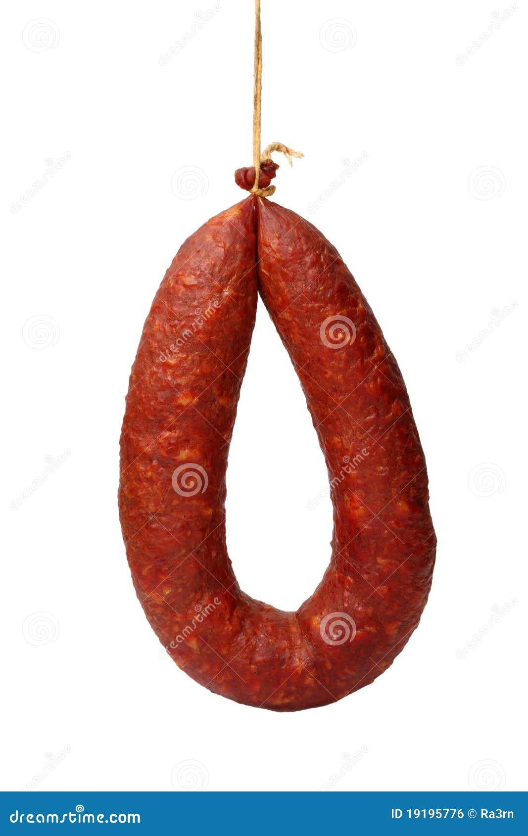 Smoked sausage on a string stock photo. Image of background - 19195776