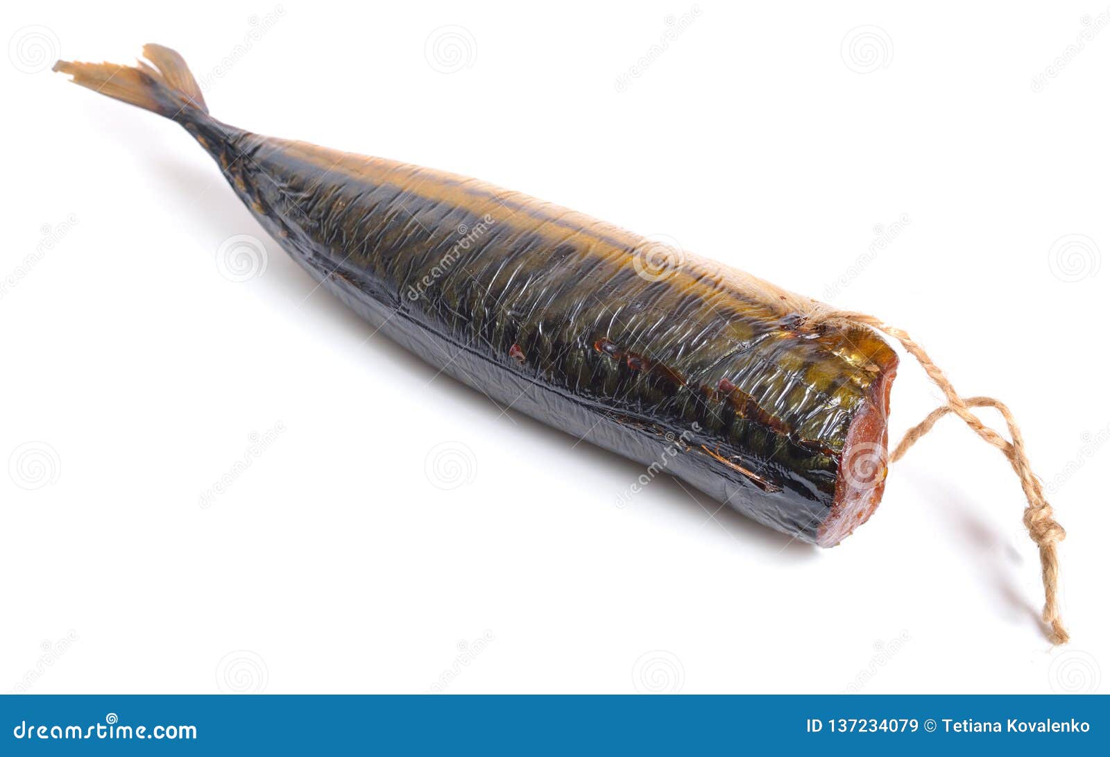 Smoked Scomber Fish Isolated on White Background Stock Image - Image of ...
