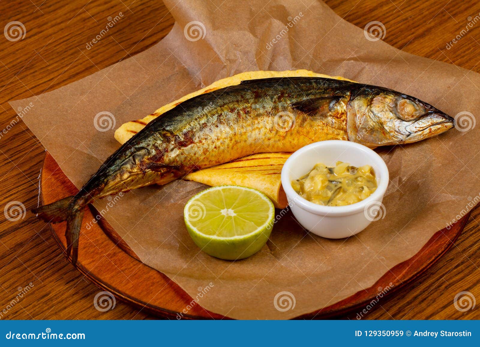 Smoked scomber fish stock image. Image of mackerel, cooking - 129350959