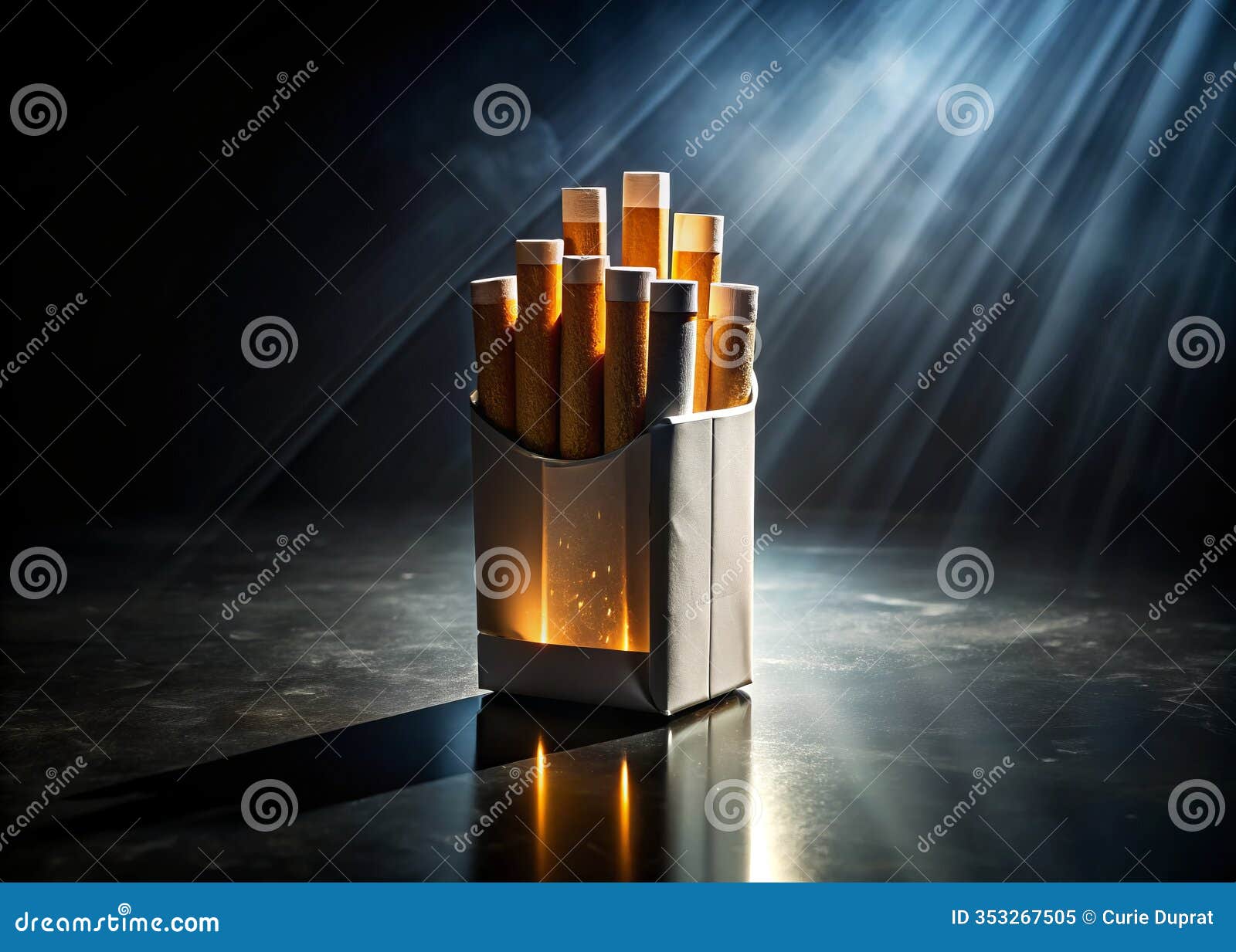 Smoked Shadows Dark and Dramatic Silhouette of a Cigarette Pack a ...