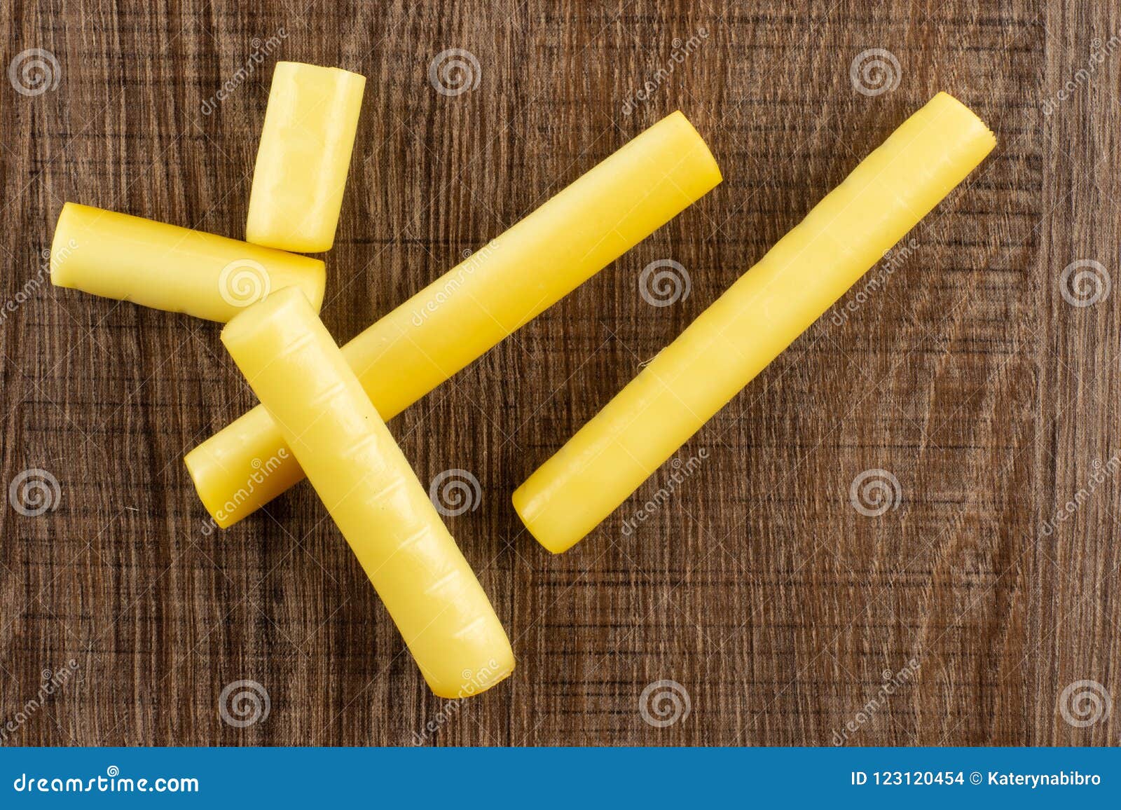 Smoked Slovak String Cheese Stick on Brown Wood Stock Photo - Image of ...