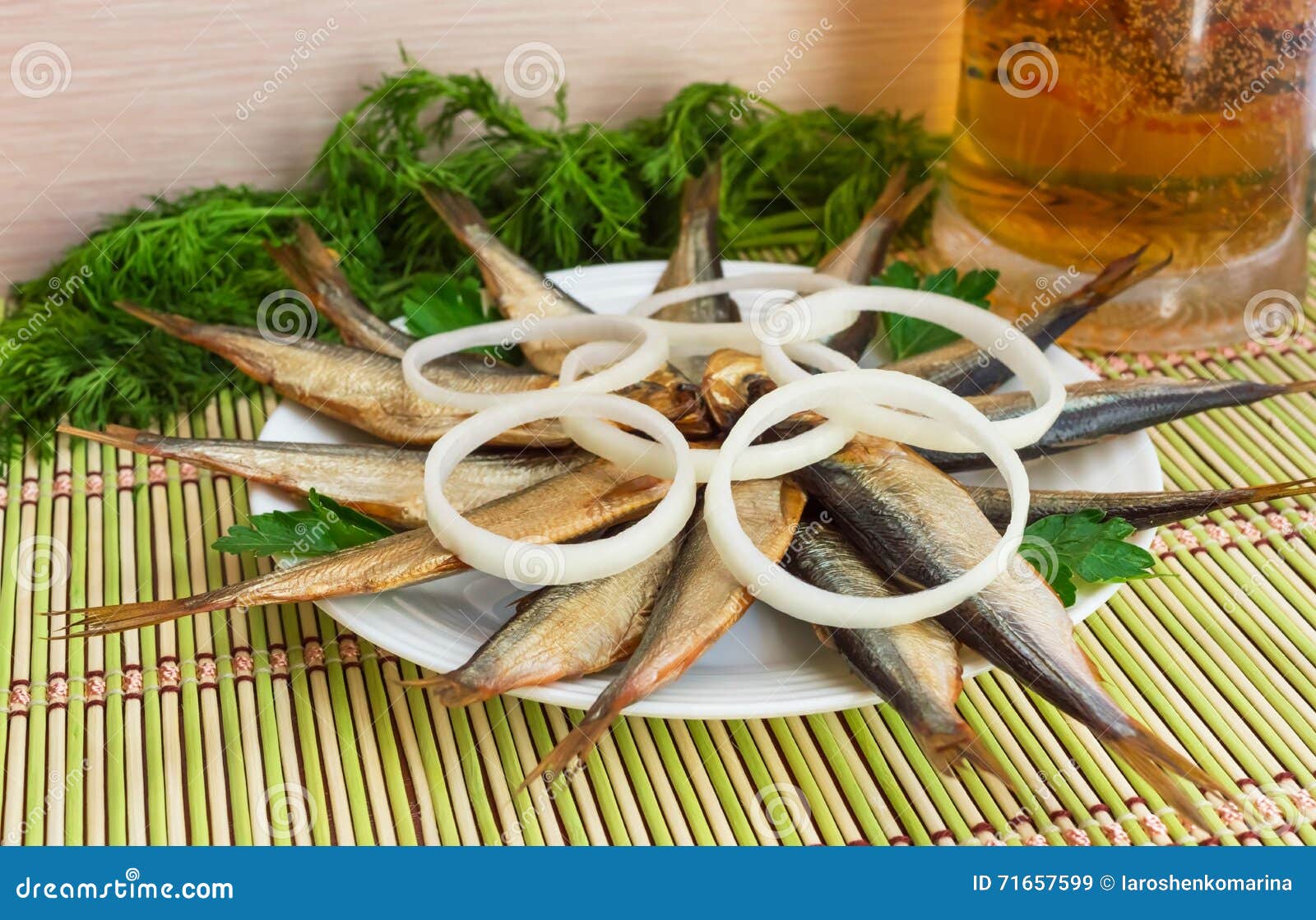 Smoked Small Fish (kilka, Sprat, Herring) Stock Image - Image of golden ...