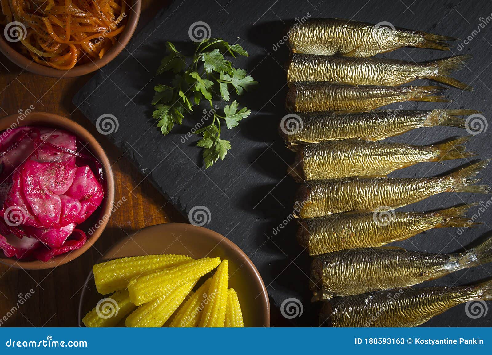 Smoked small fish stock image. Image of market, corn - 180593163