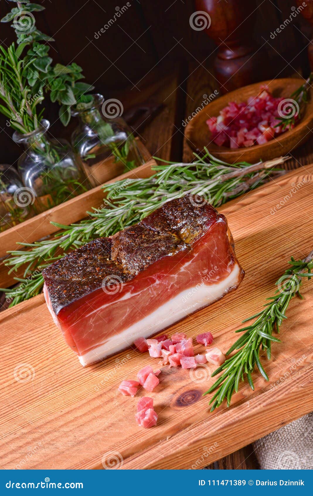 Smoked South Tyrolean Bacon Stock Image - Image of board, pork: 111471389