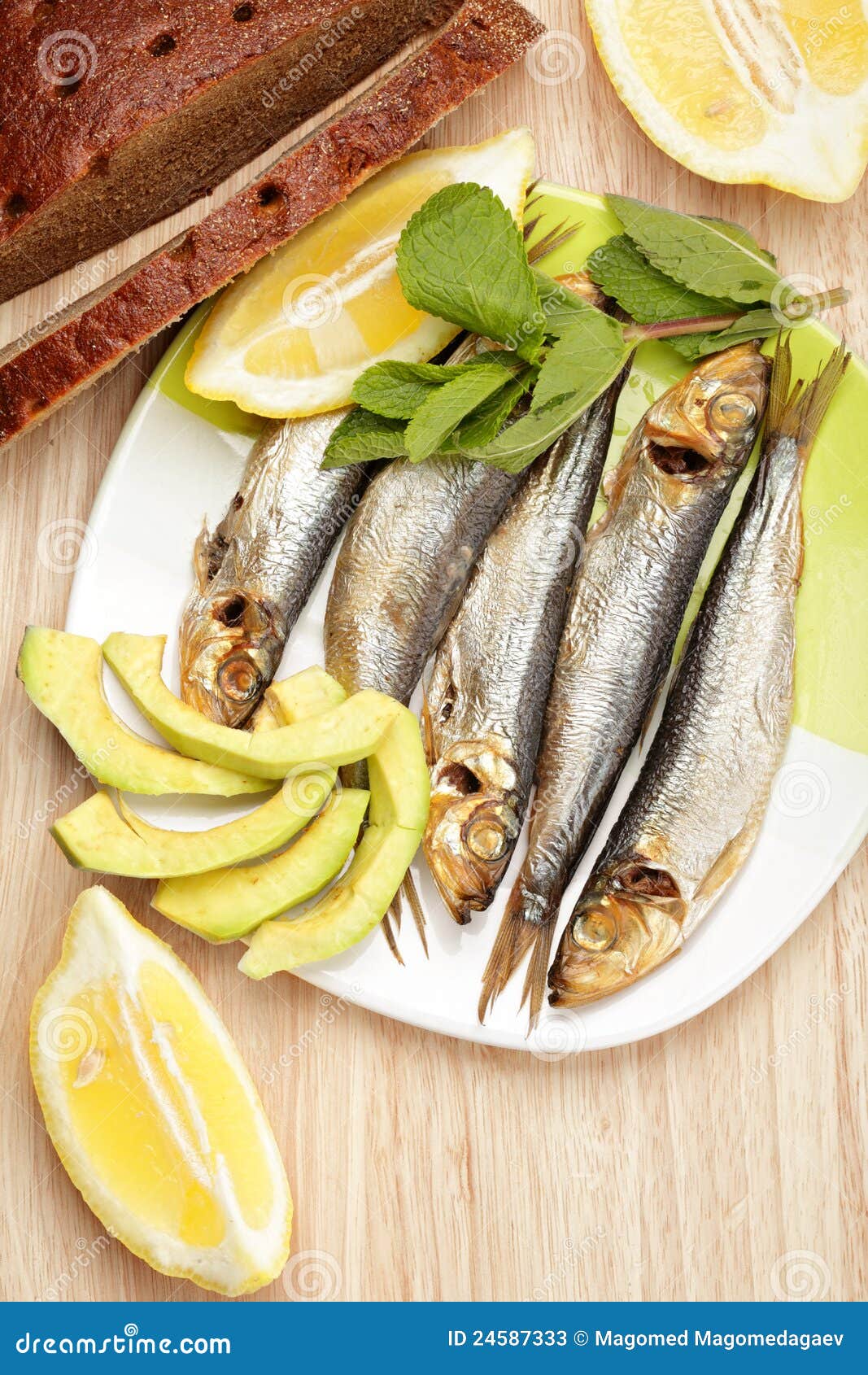 Smoked Sprat Fish with Bread Stock Image - Image of delicious, lunch ...