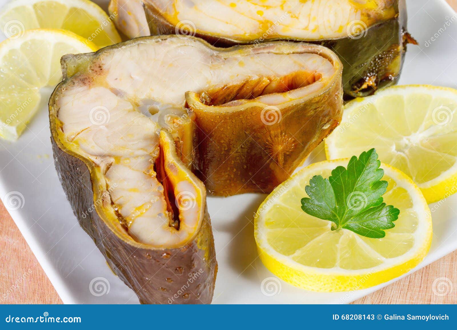 Smoked sturgeon fillet stock image. Image of bright, fish - 68208143