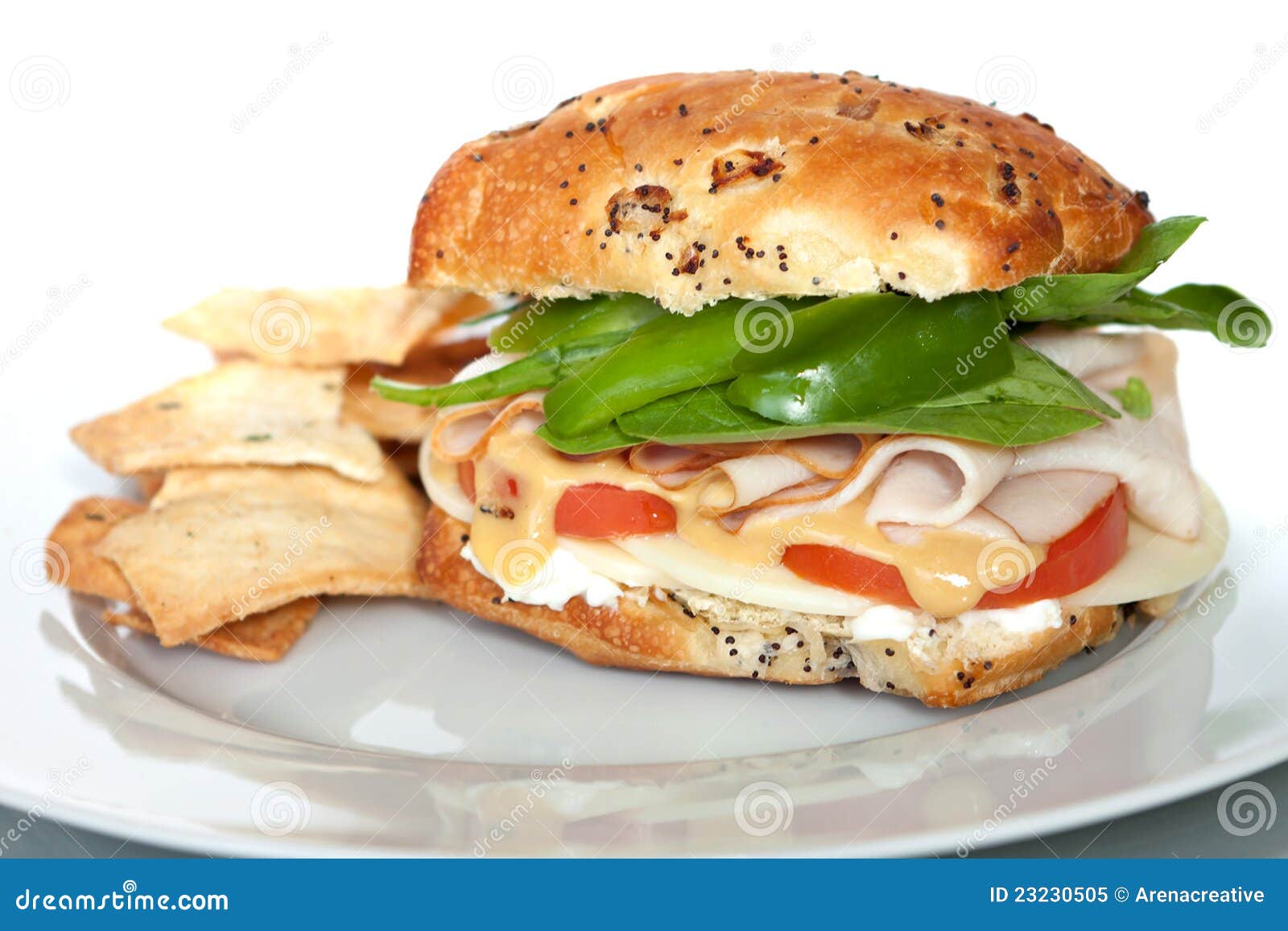 Smoked Turkey Sandwich stock image. Image of fresh, delicious - 23230505